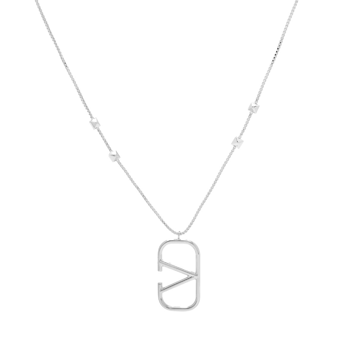 Valentino Signature V Necklace Palladium | END. (KR)