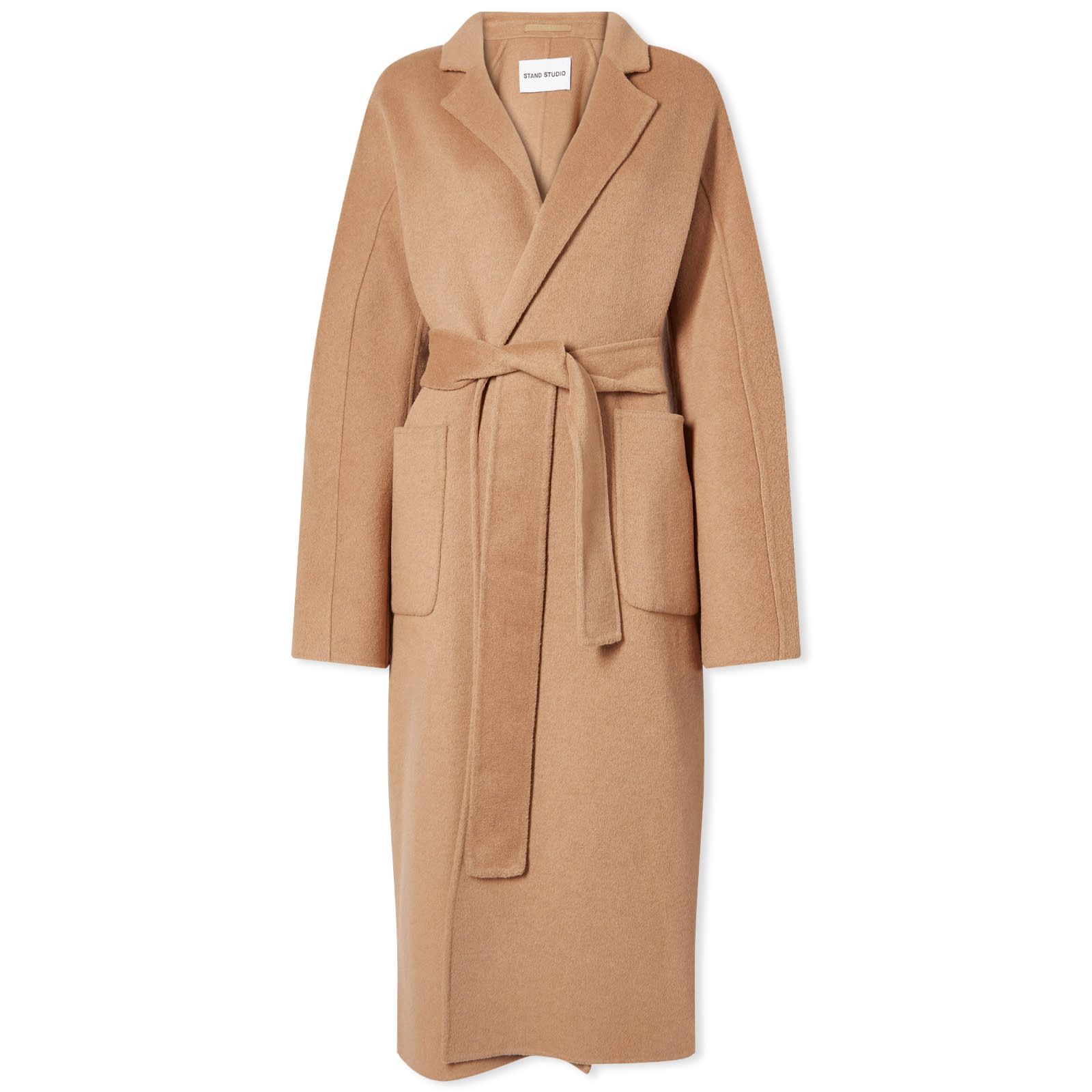 Stand Studio Claudine Long Wool Coat Dark Camel | END. (AU)