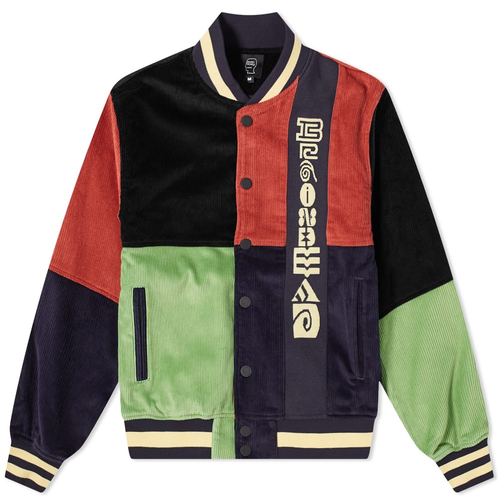 Brain Dead Jacquard Patchwork Letterman Jacket Multi | END.