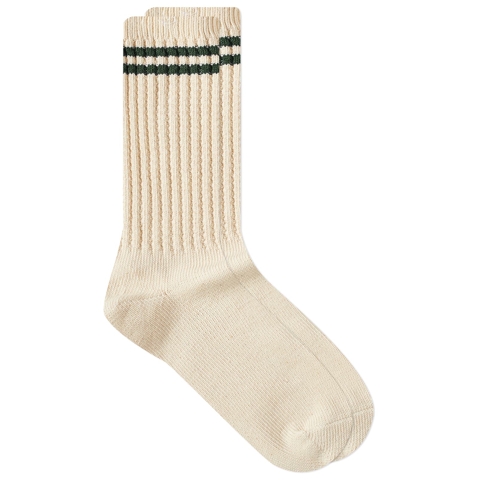 Anonymous Ism 2 Line Pique Rib Crew Sock Olive | END. (US)