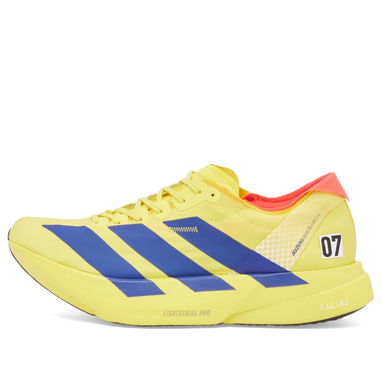 Adidas Adizero Adios Pro 4 Pure Sulfur, Lucid Blue & Lucid Red | END. (IT)