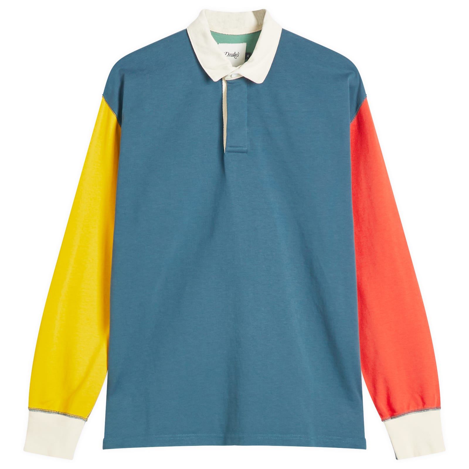 Drake's Colourblock Rugby Shirt Navy, Yello, Red & Green | END. (US)