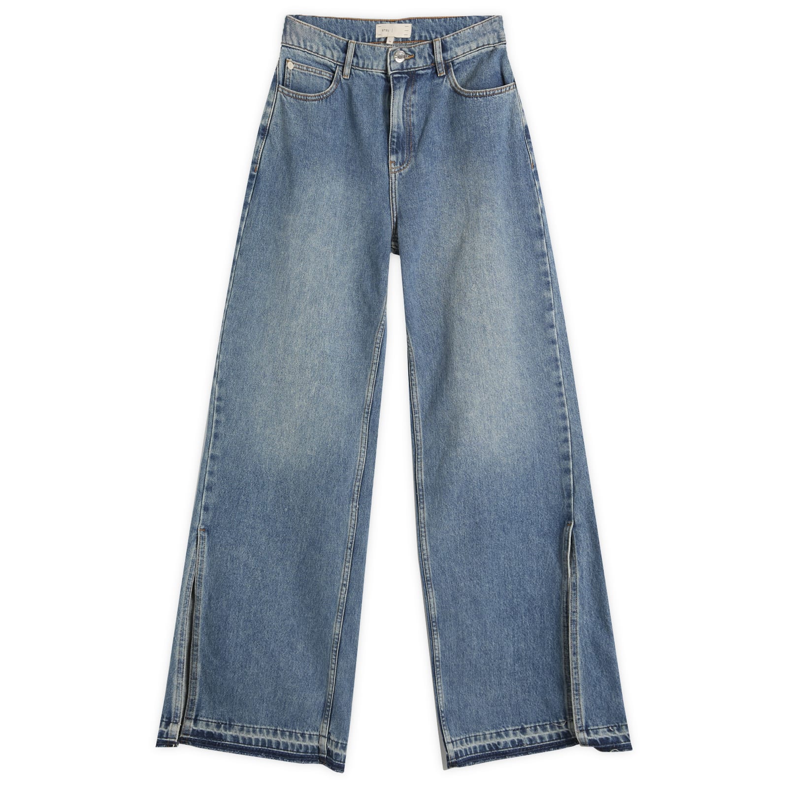 STEL Split Hem Relaxed Denim Jeans Mid Blue Wash | END. (AR)