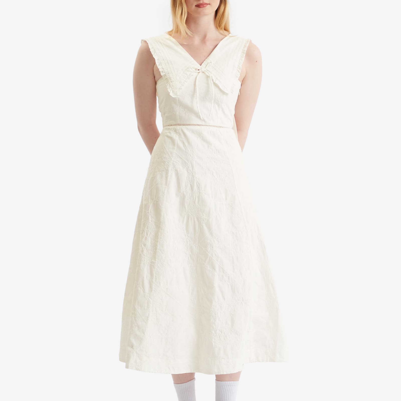 Damson Madder Fan Fan Midi Dress White | END. (DK)