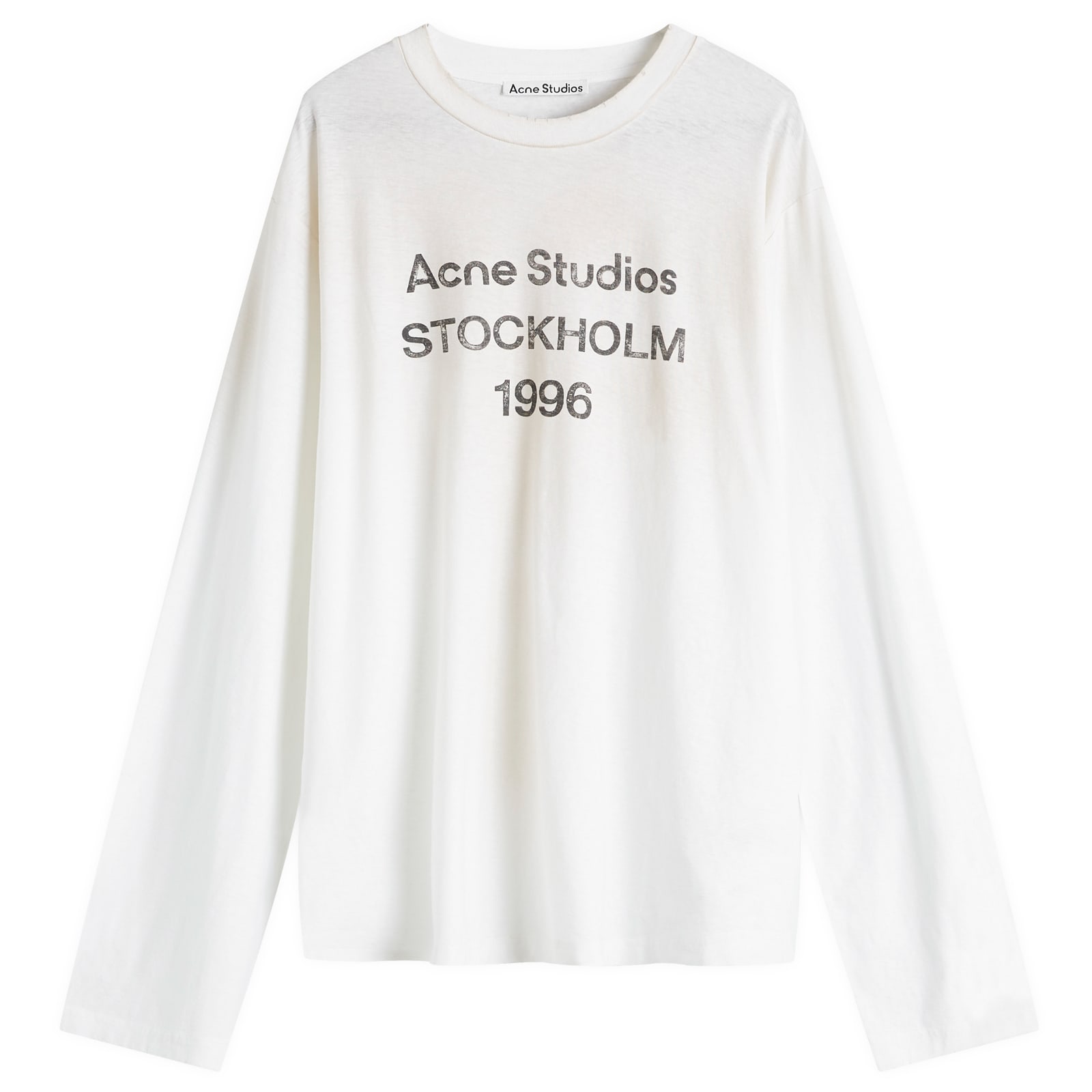 Acne Studios Edden 1996 Logo Long Sleeve T-Shirt Dusty White | END. (US)