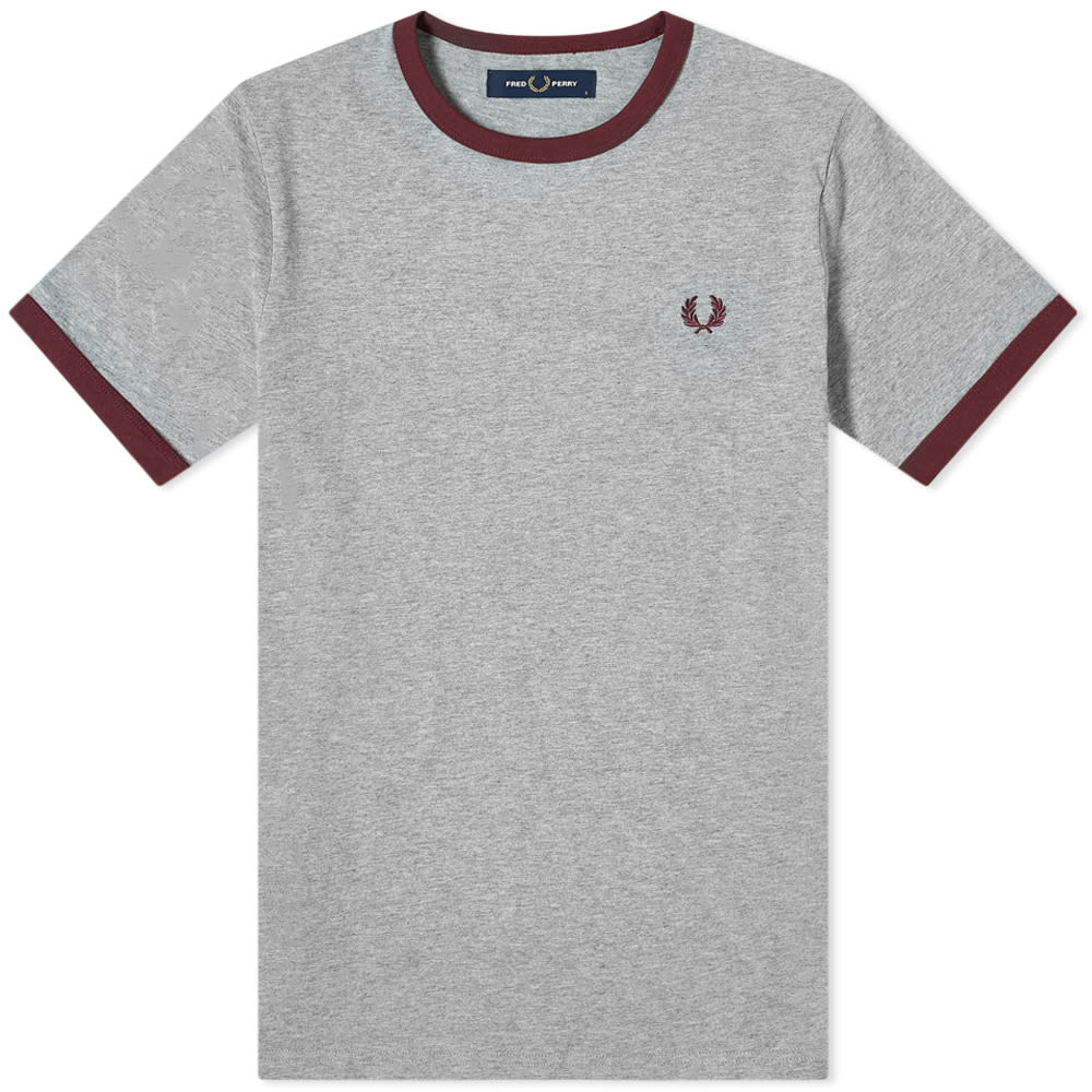 Fred Perry Contrast Rib Ringer Tee Steel Marl | END. (Global)