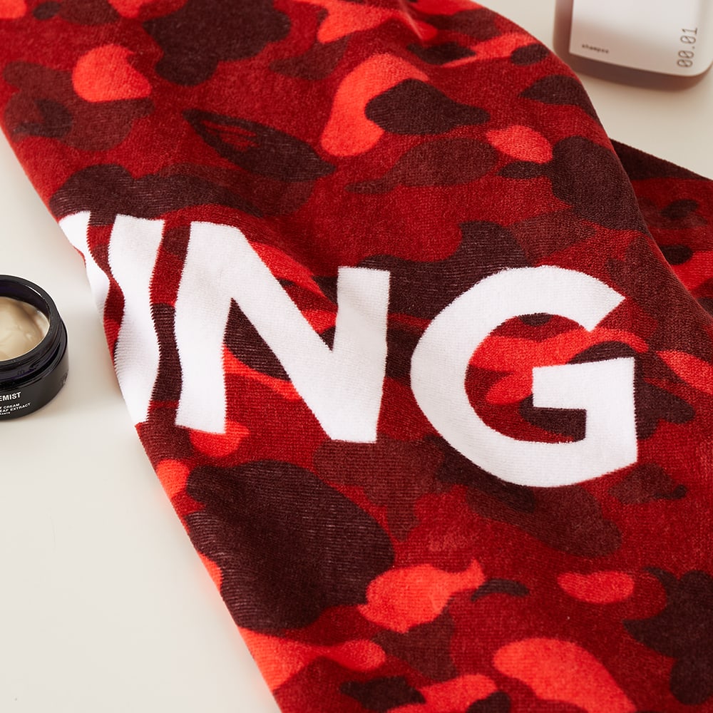 A Bathing Ape Color Camo Beach Towel Red | END. (UK)