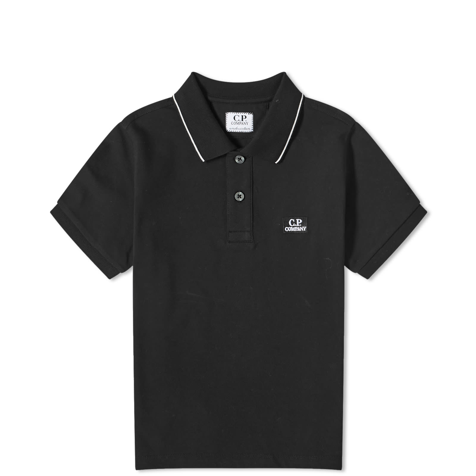 C.P. Company Undersixteen Patch Logo Polo Black | END. (US)