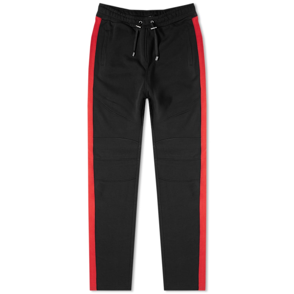 Balmain Side Band Sweat Pant Black & Red | END.
