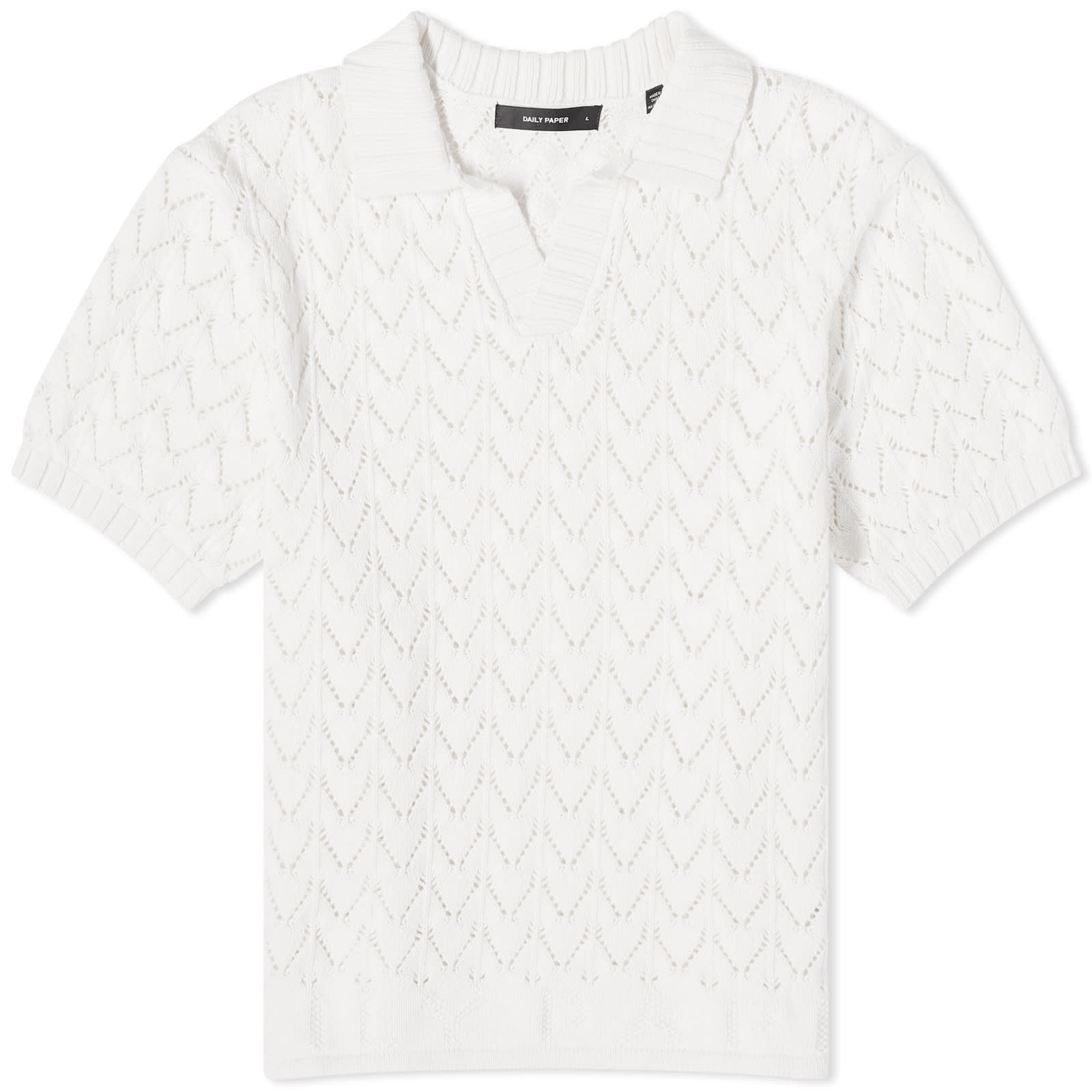 Daily Paper Yinka Relaxed Short Sleeve Polo White | END. (US)