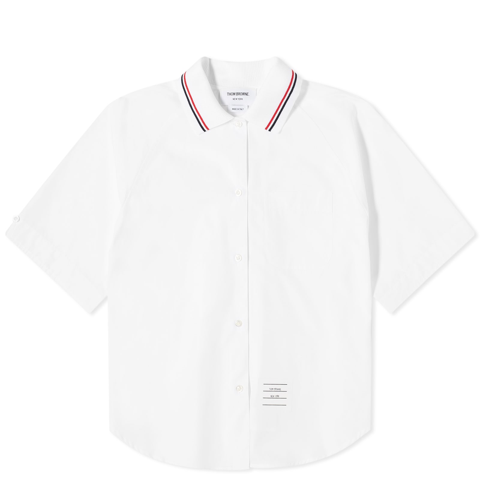 Thom Browne Box Pleat Rib Short Sleeve Shirt White | END. (GB)