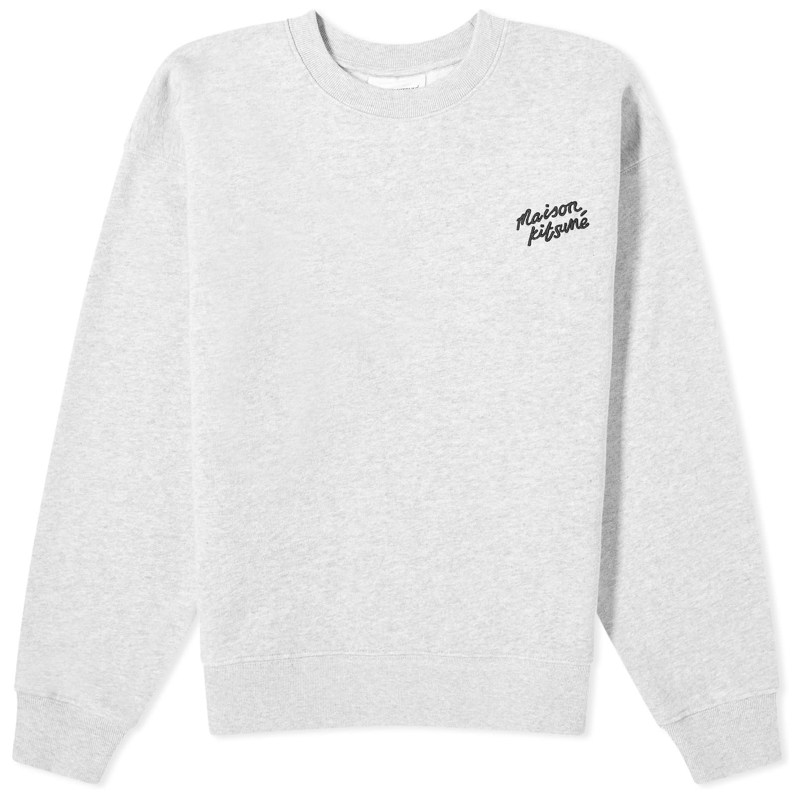 Maison Kitsune Handwriting Comfort Sweatshirt Light Grey Melange ...