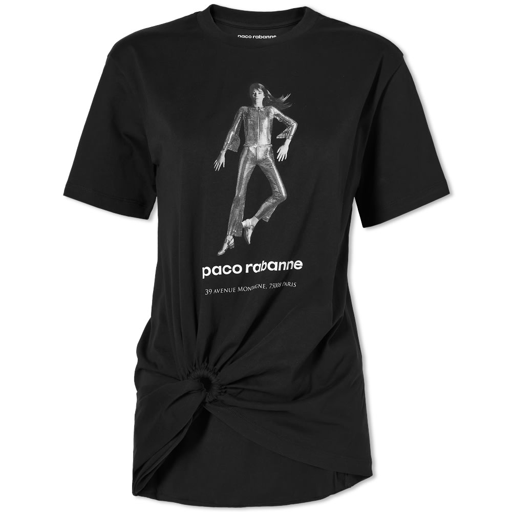 Paco Rabanne Graphic Logo Cropped T-Shirt Black | END.