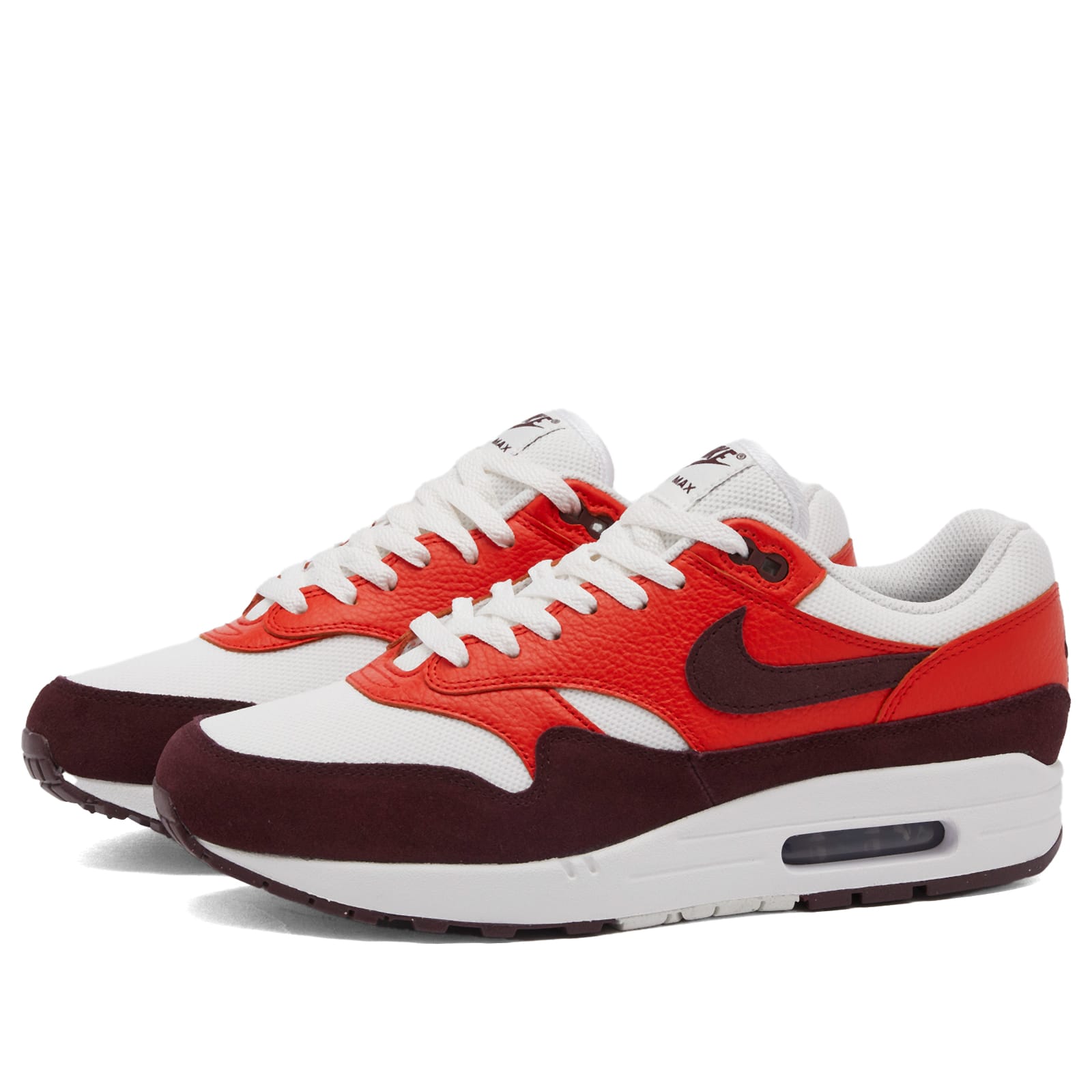 Nike Air Max 1 Summite White, Burgundy & Red | END.