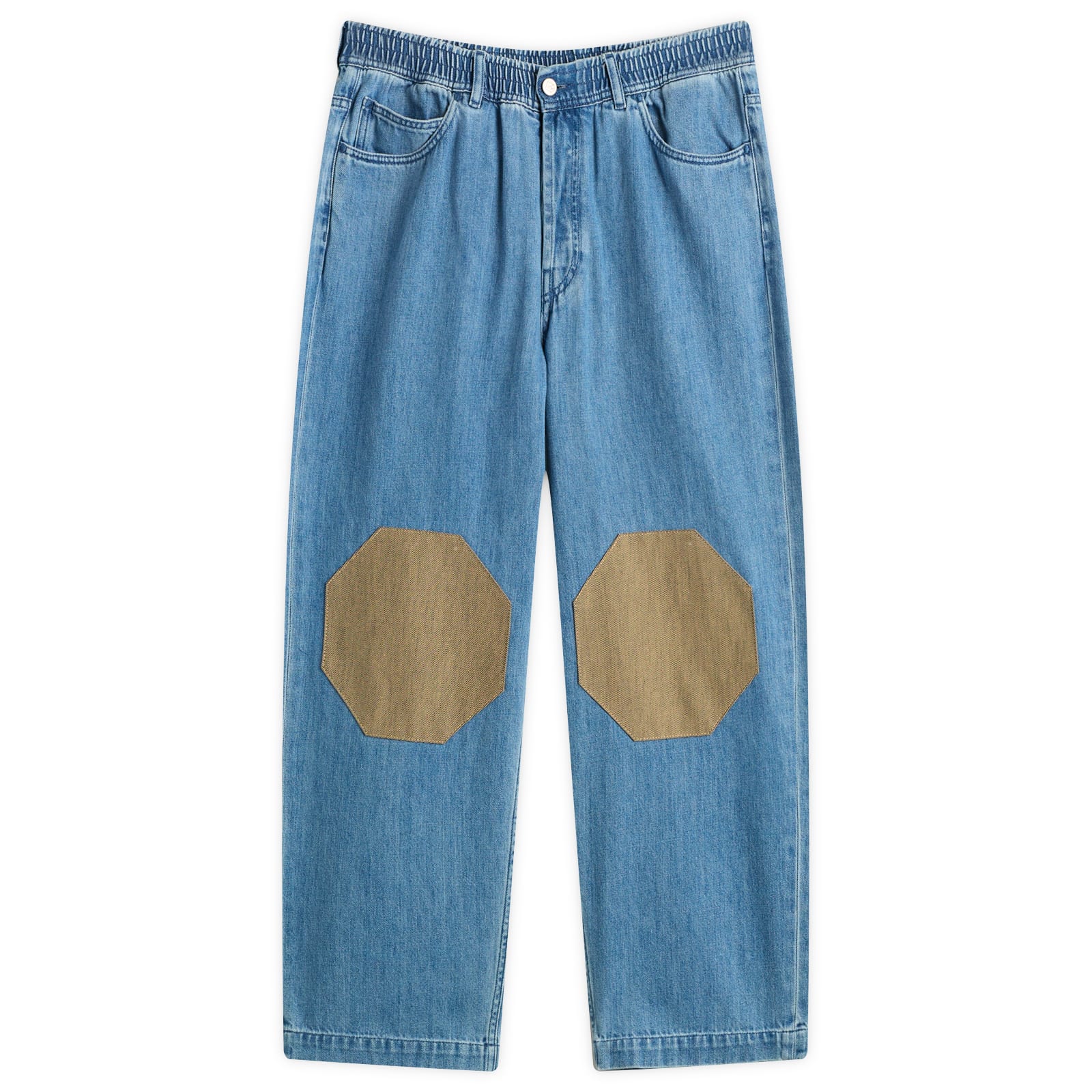 EBIT Denim Pant with Octagon Patch Blue - Curated Menswear