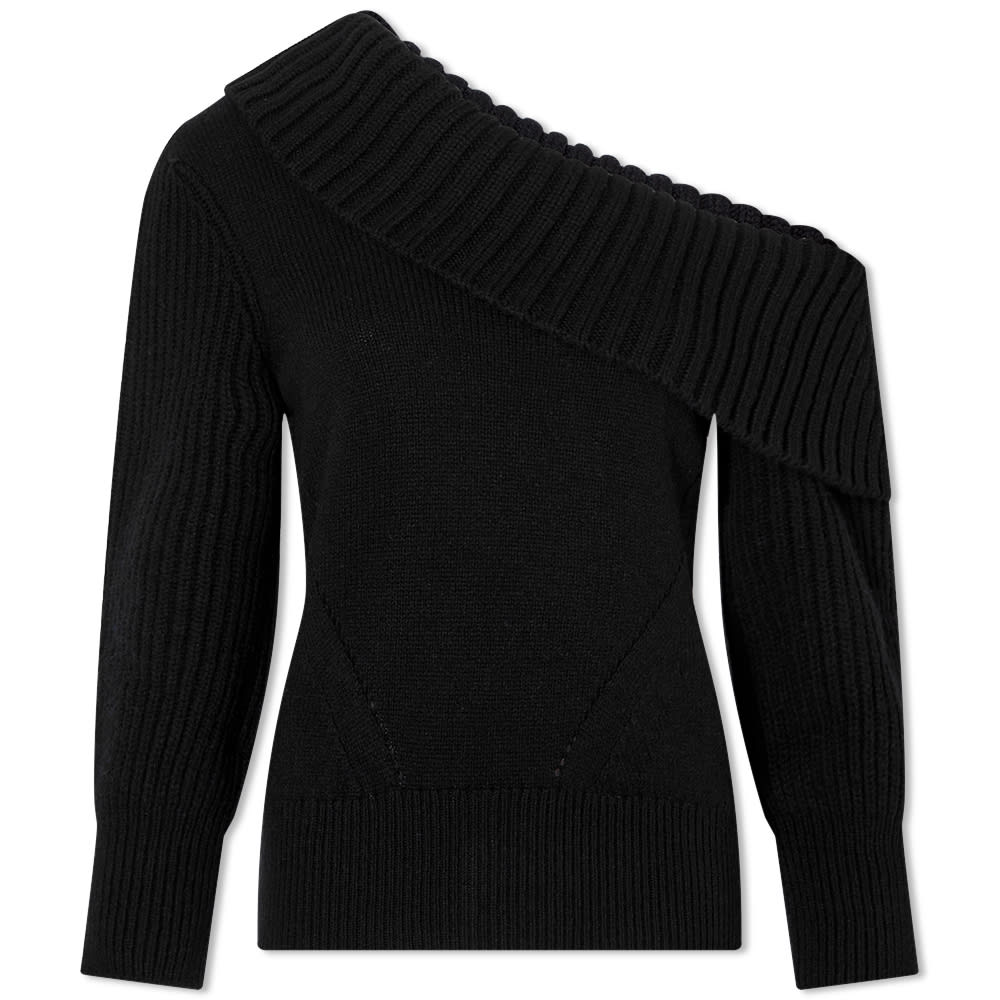 Alexander Mcqueen Long Sleeve Off Shoulder Knit Top Black End