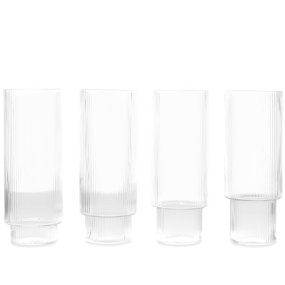 Ferm Living Ripple Long Drink Glass - Set of 4 Clear | END.
