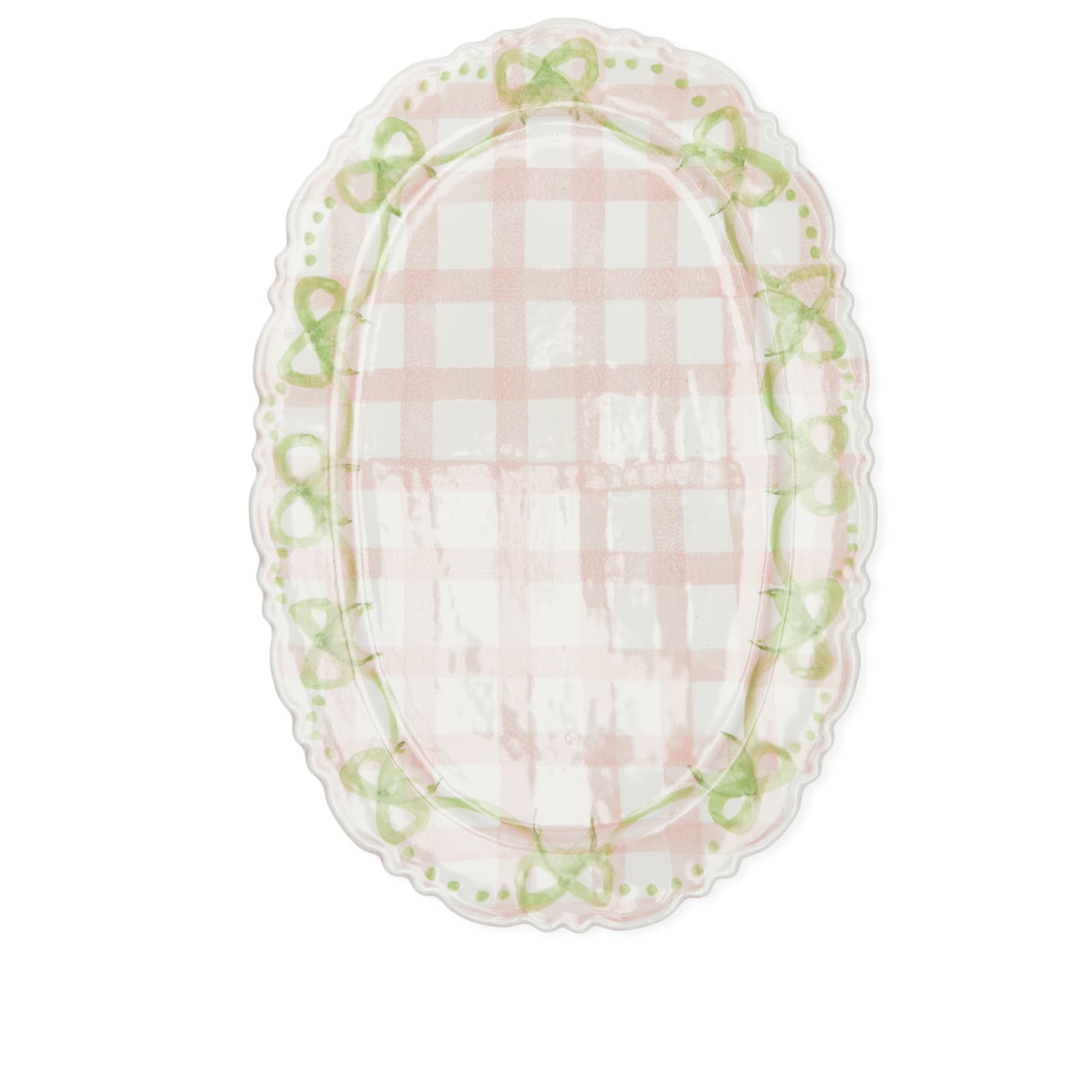 Damson Madder Gingham Frilly Platter Pink Gingham | END. (JP)