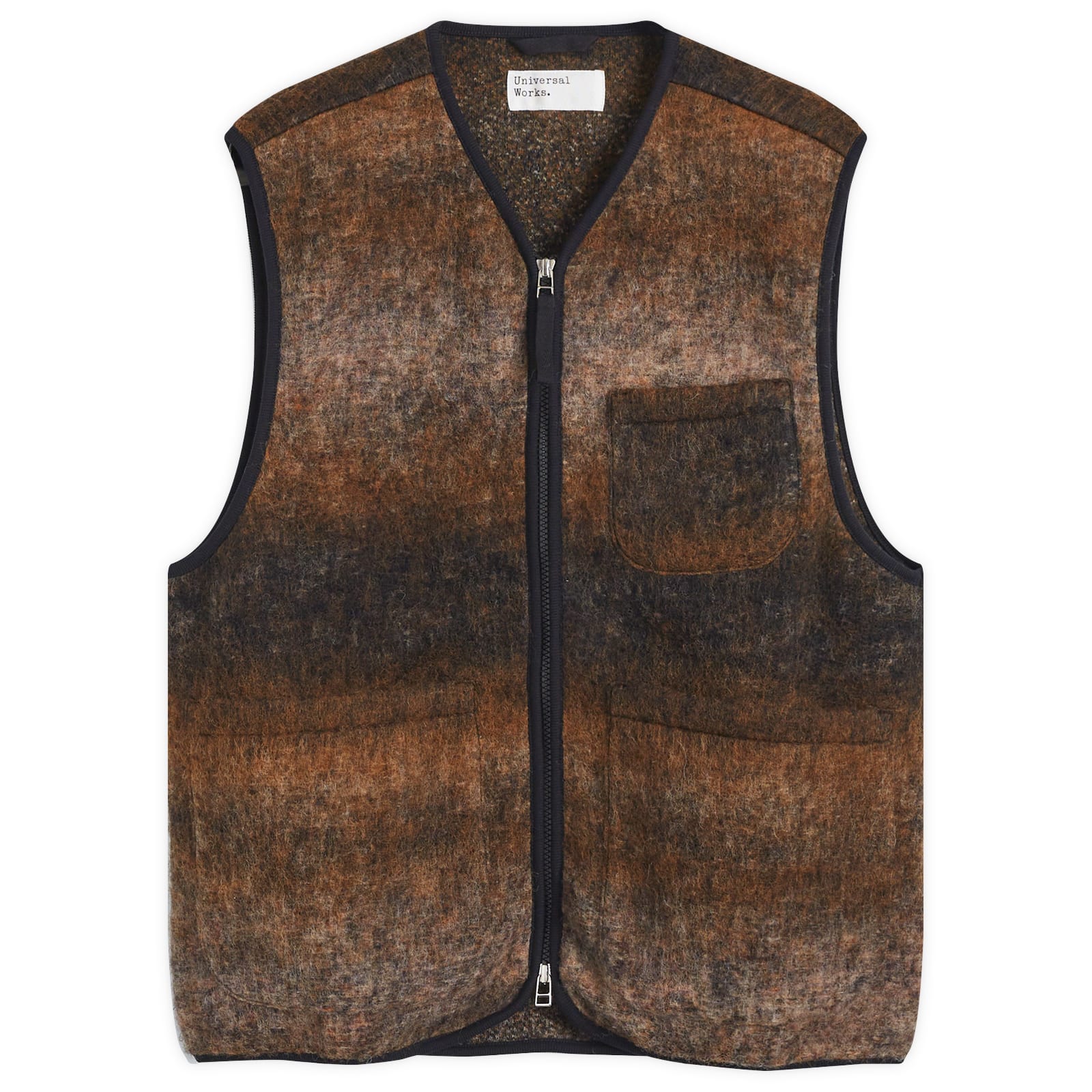 Universal Works Ombre Wool Fleece Gilet Brown | END. (US)