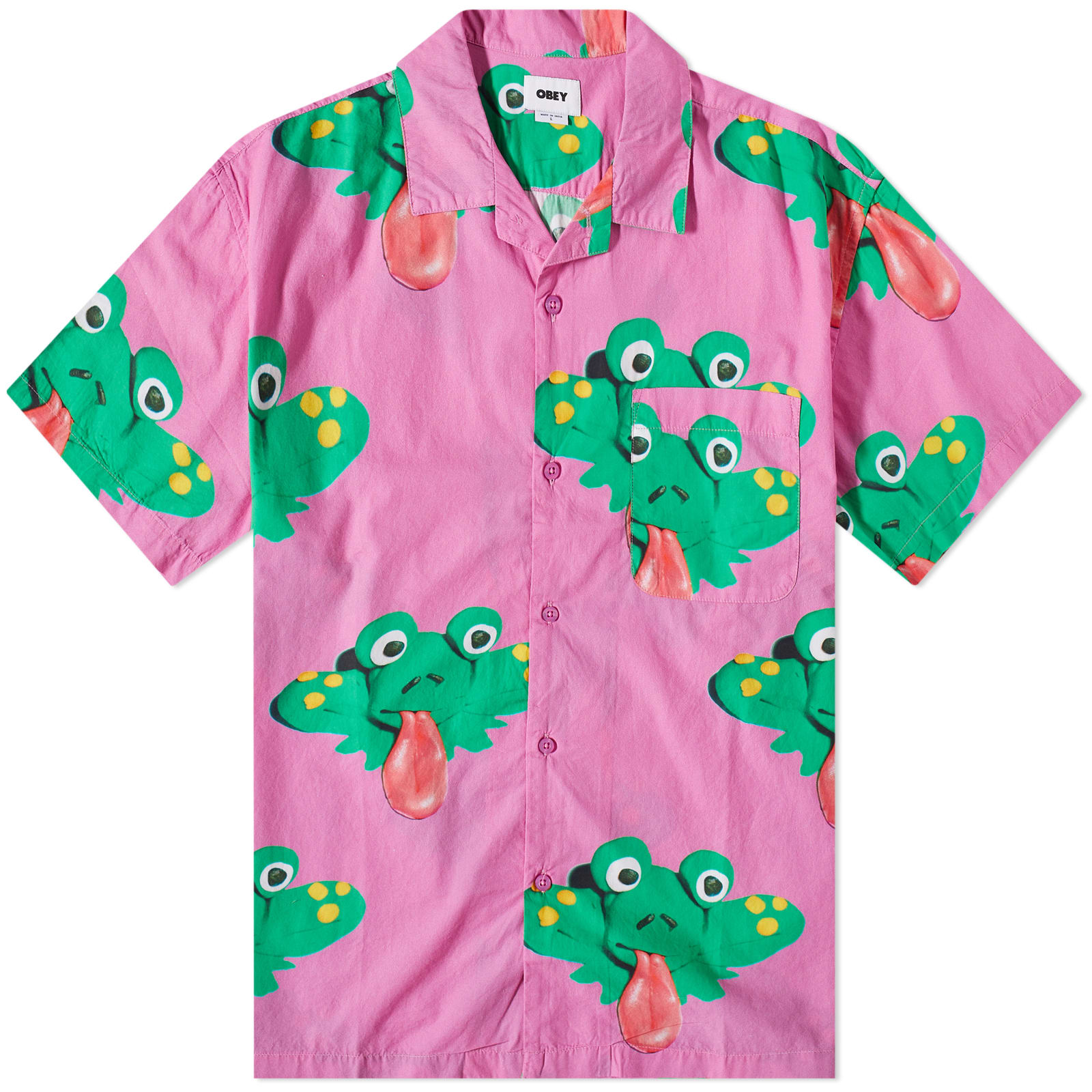 Obey Frogman Vacation Shirt Wild Rose Multi | END. (US)