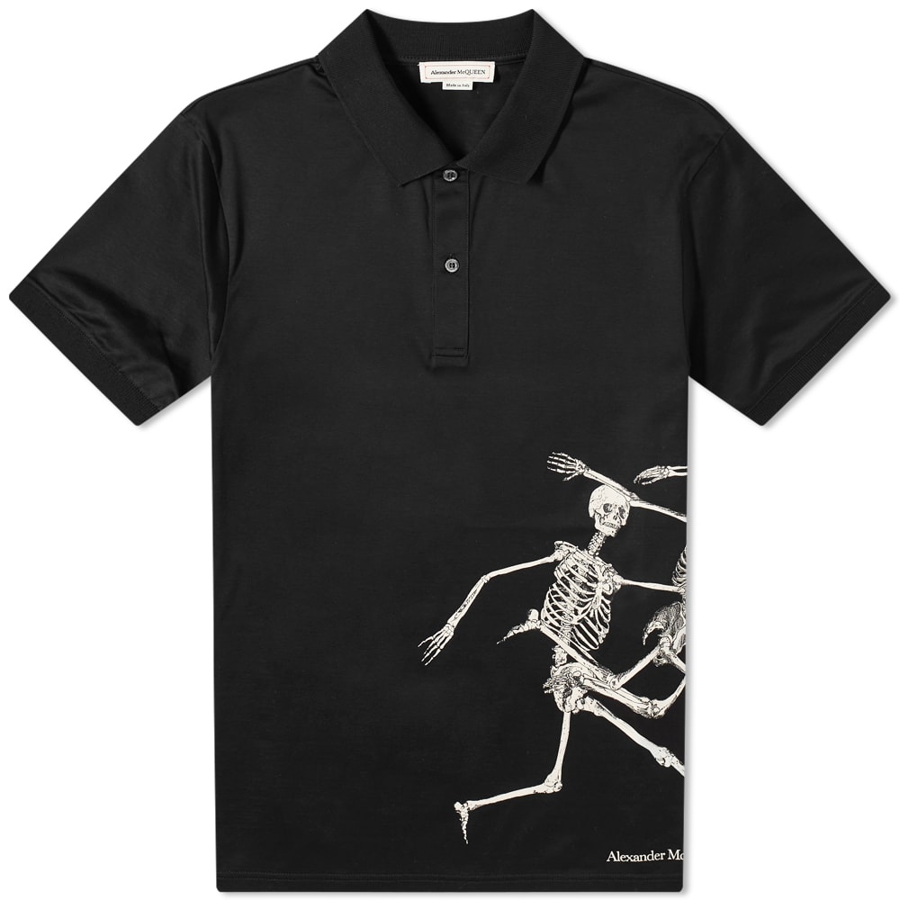 Alexander McQueen Dancing Skeleton Polo Black Mix | END. (US)