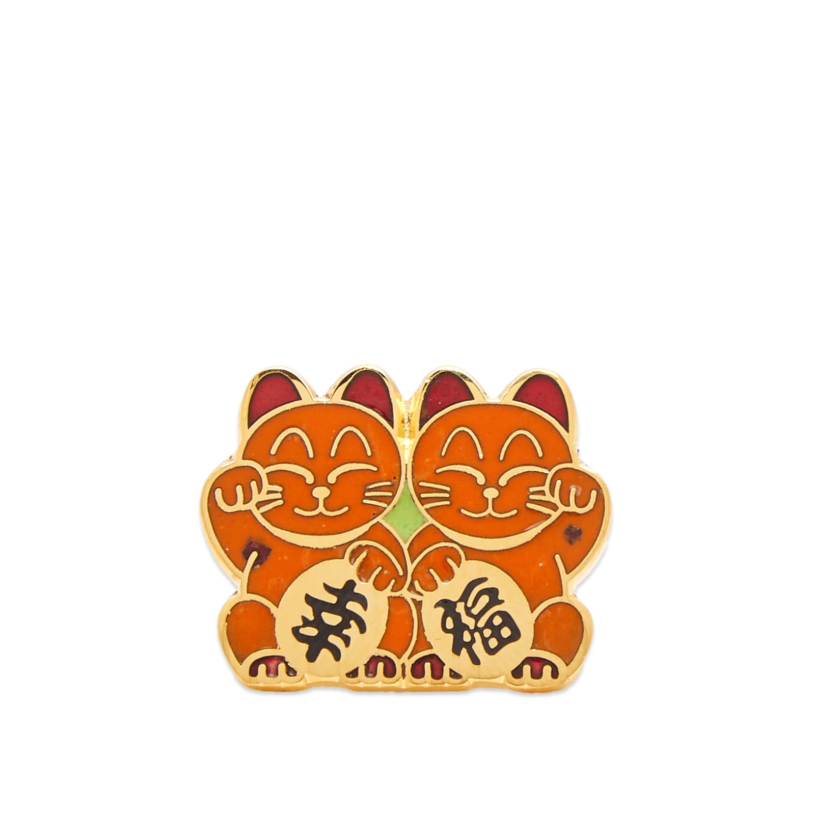 BEAMS JAPAN Lucky Cat Pin Badge Orange END. GB