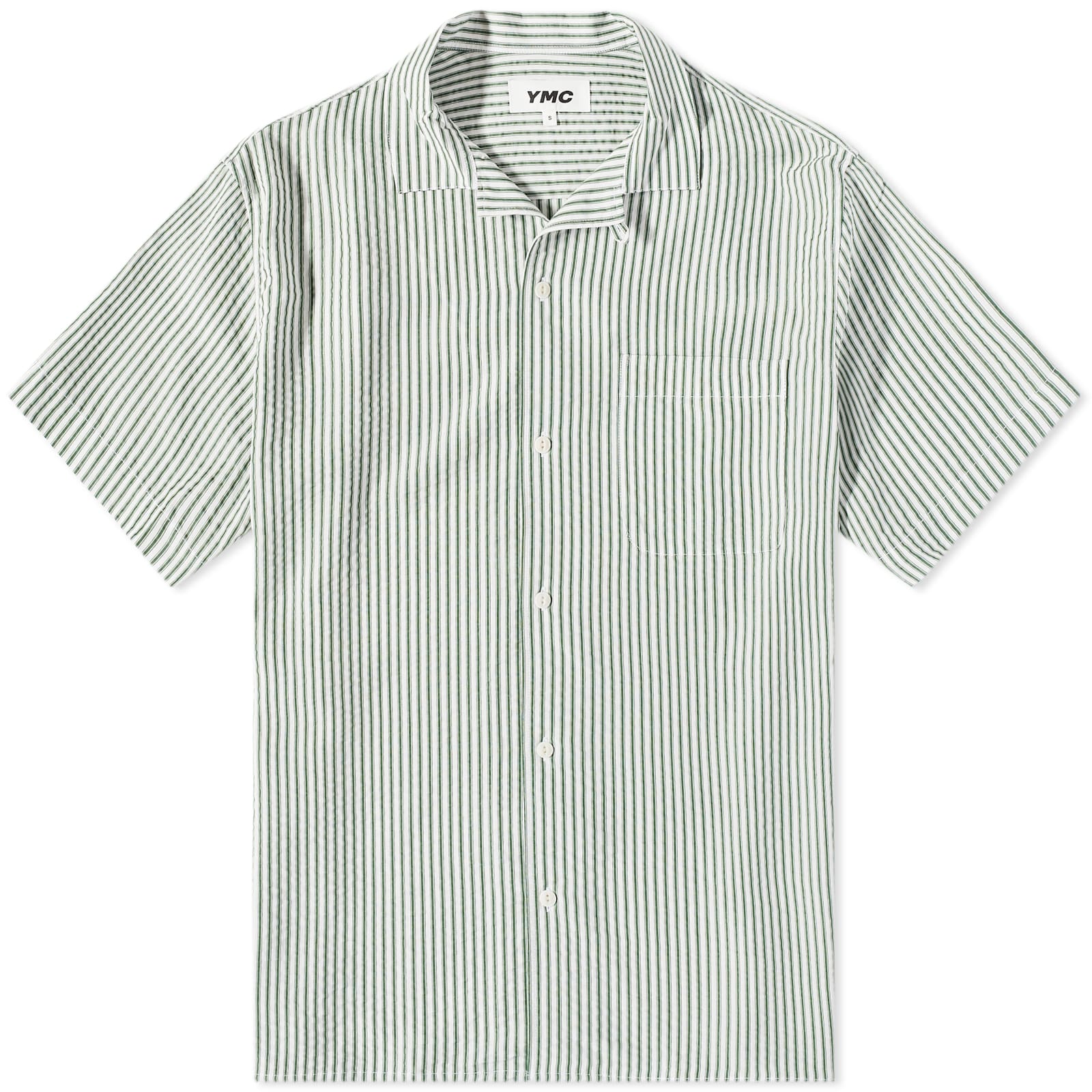 YMC Malick Stripe Shirt Green | END. (US)