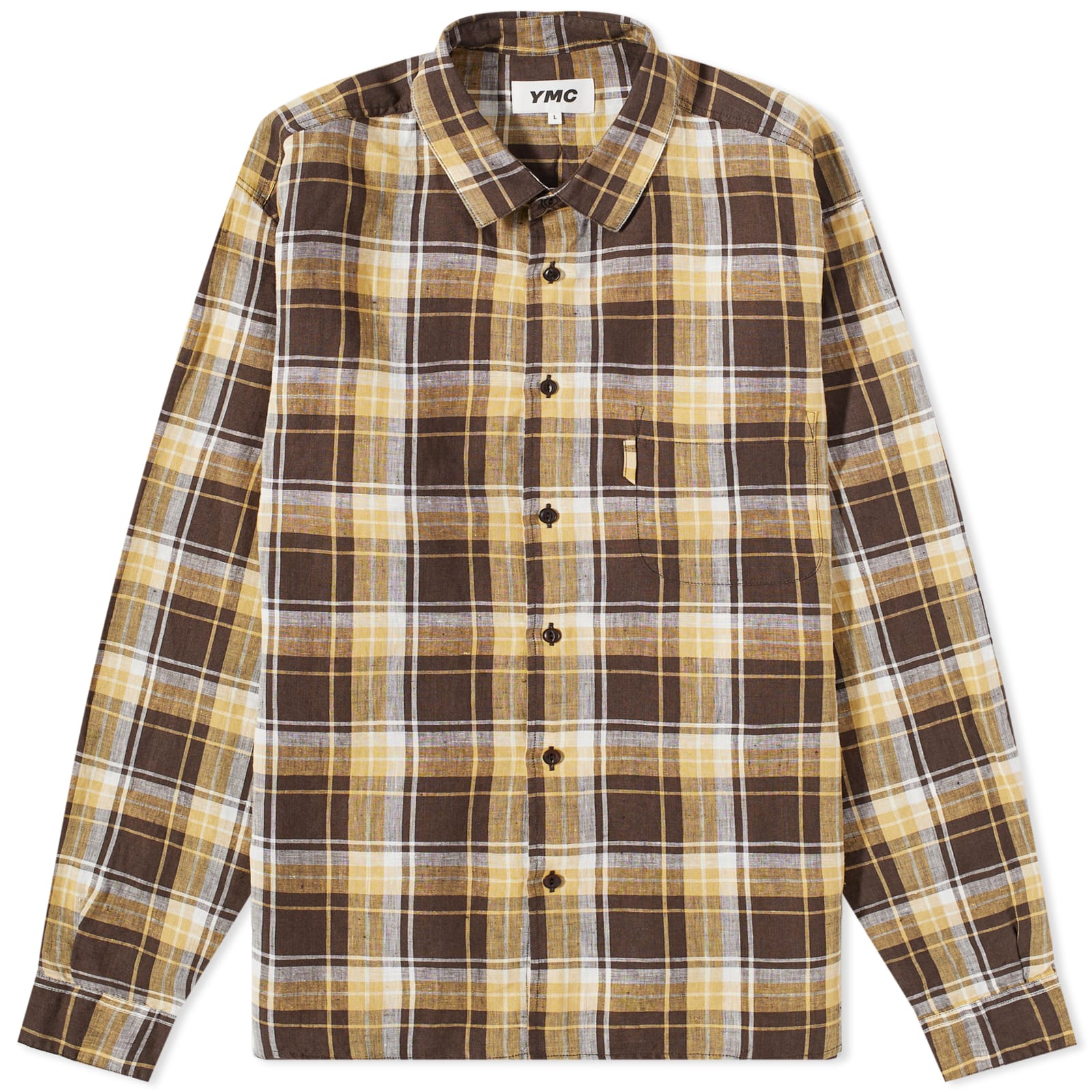 YMC Curtis Check Shirt Brown | END. (US)