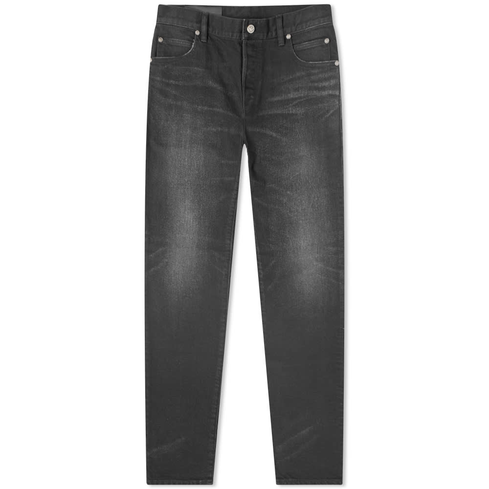 Balmain Embossed Skinny Jeans Black | END.