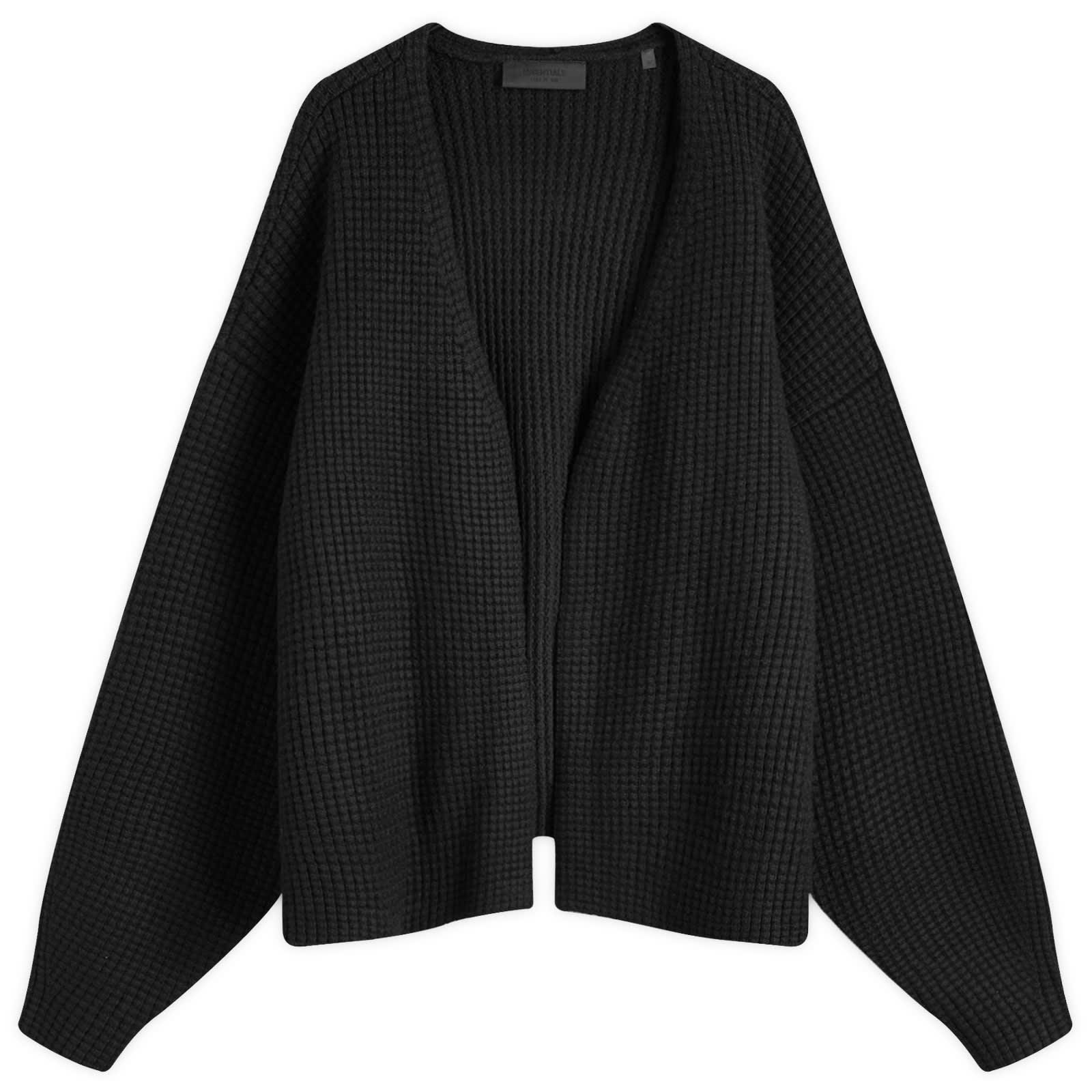Fear of God ESSENTIALS Heavy Waffle Cardigan Black | END. (GB)