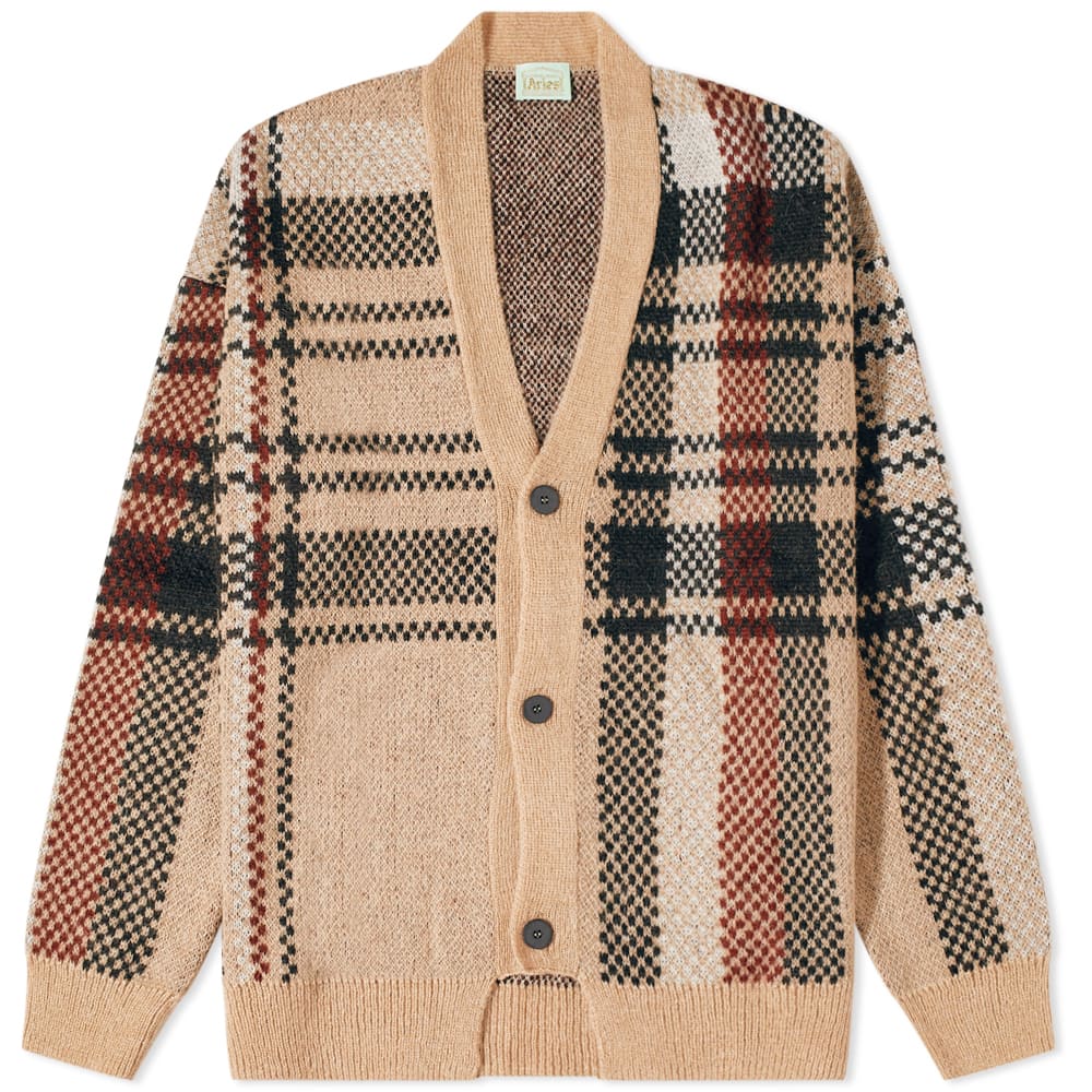 Aries Johnny Plaid Cardigan Beige | END. (CN)