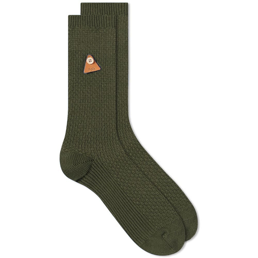 Folk Waffle Sock Dark Olive | END. (AU)