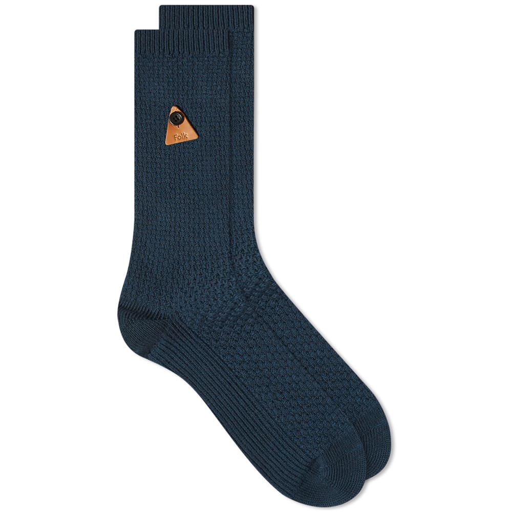Folk Waffle Sock Dark Cyan | END. (GB)