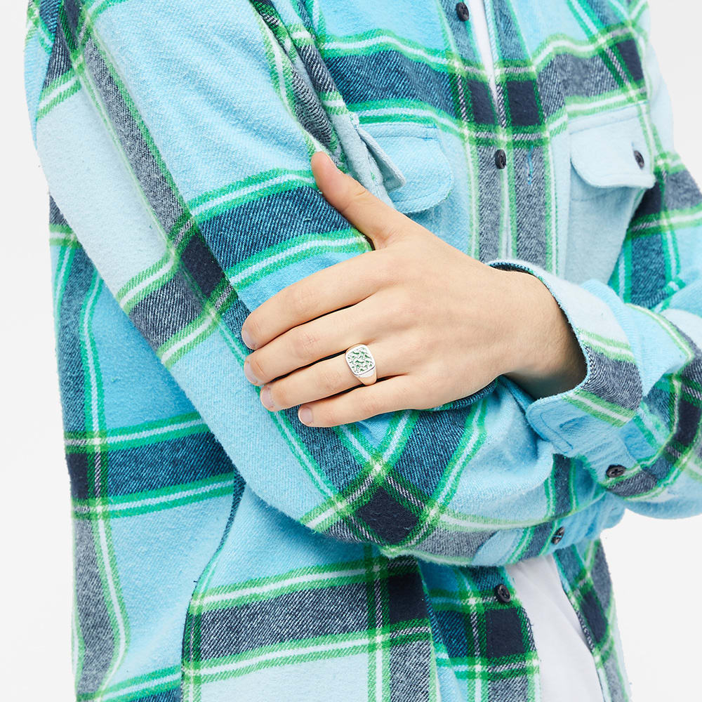 Maple Floral Signet Ring Silver & Green | END. (KR)