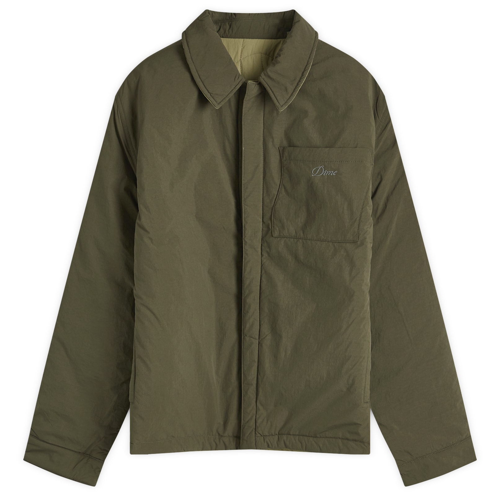 Dime Men's Reversible Insulated Jacket Moss/Army - Curated Menswear