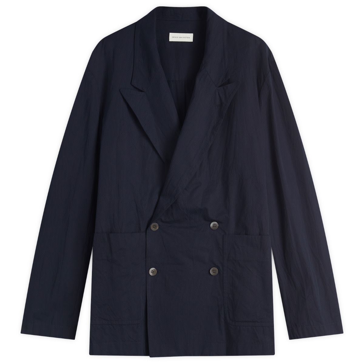 Dries Van Noten Caplans Light Cotton Blazer Navy | END. (GB)