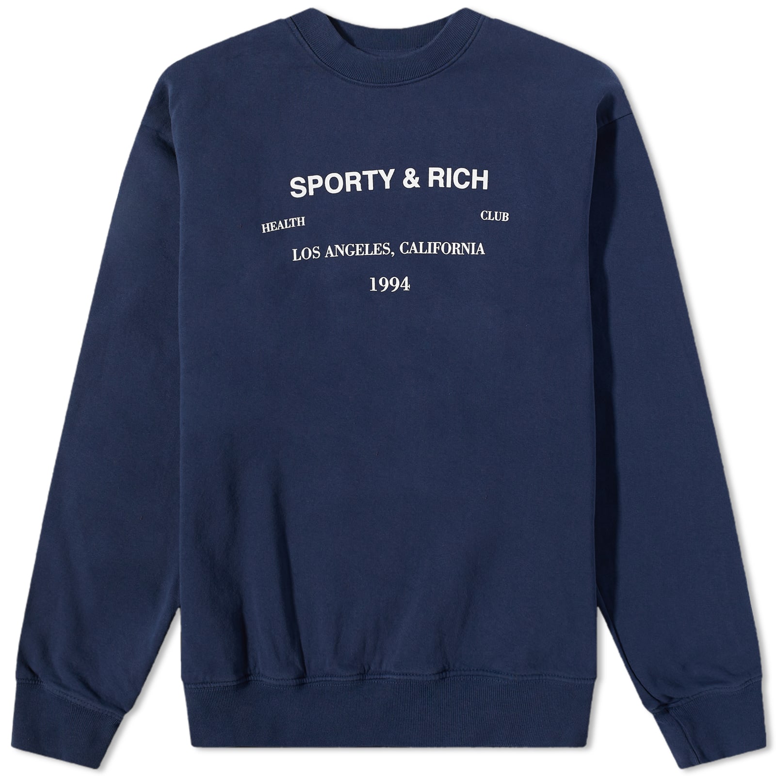 Sporty & Rich Track Club Crew Sweat Navy & White | END.