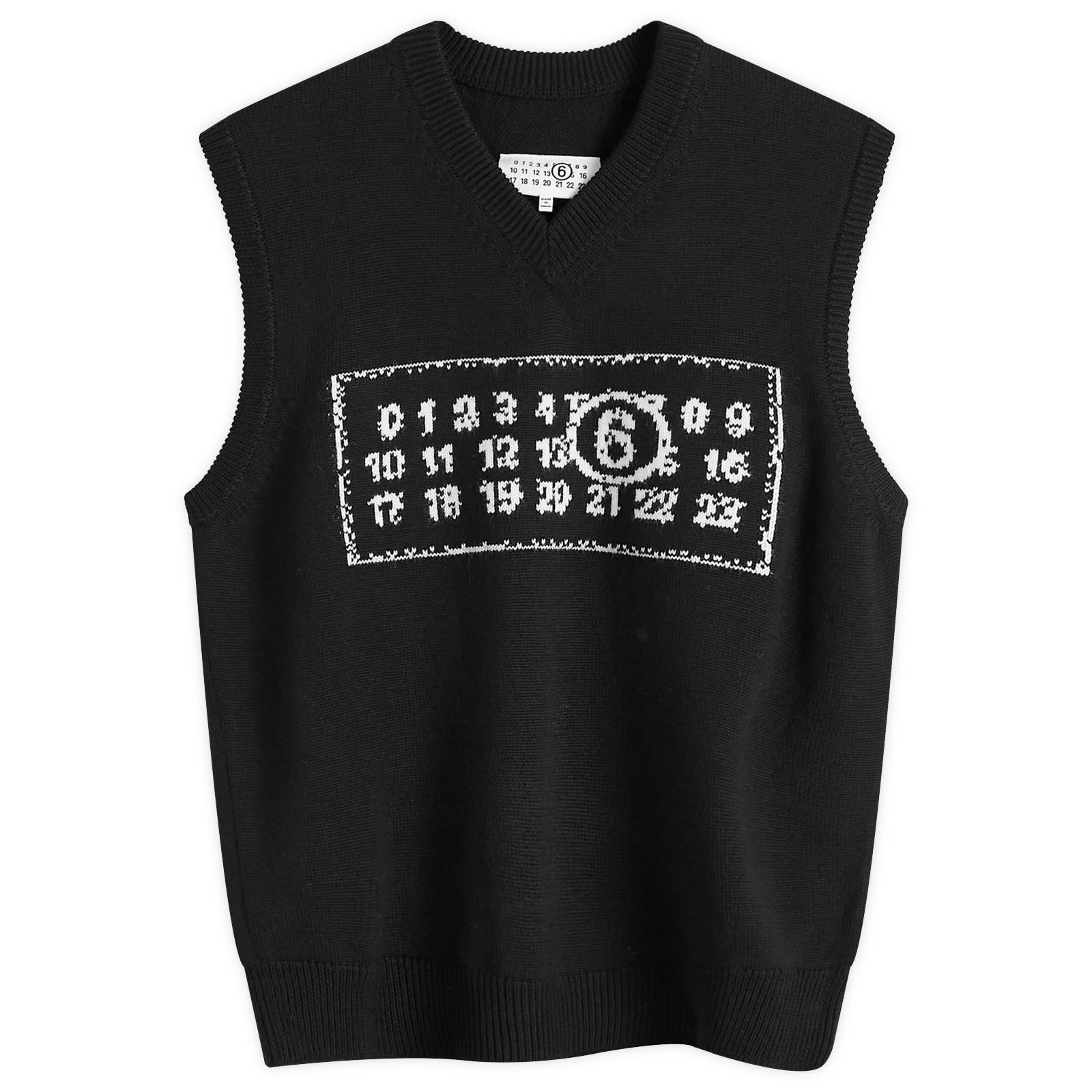 MM6 Maison Margiela Jacquard Number Logo Vest Black | END. (US)