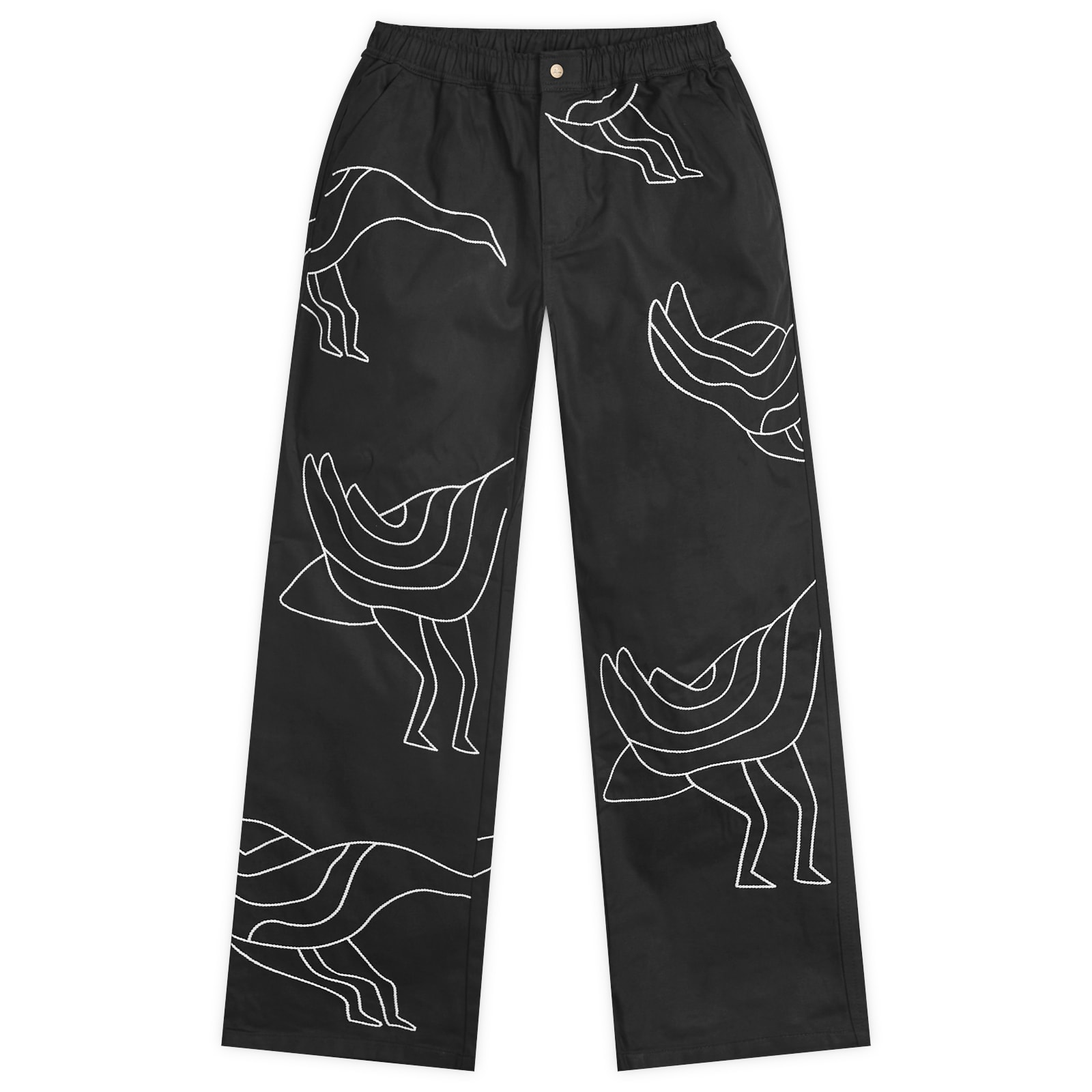 By Parra Stitched Up Duck Pants Black & White | END. (KR)