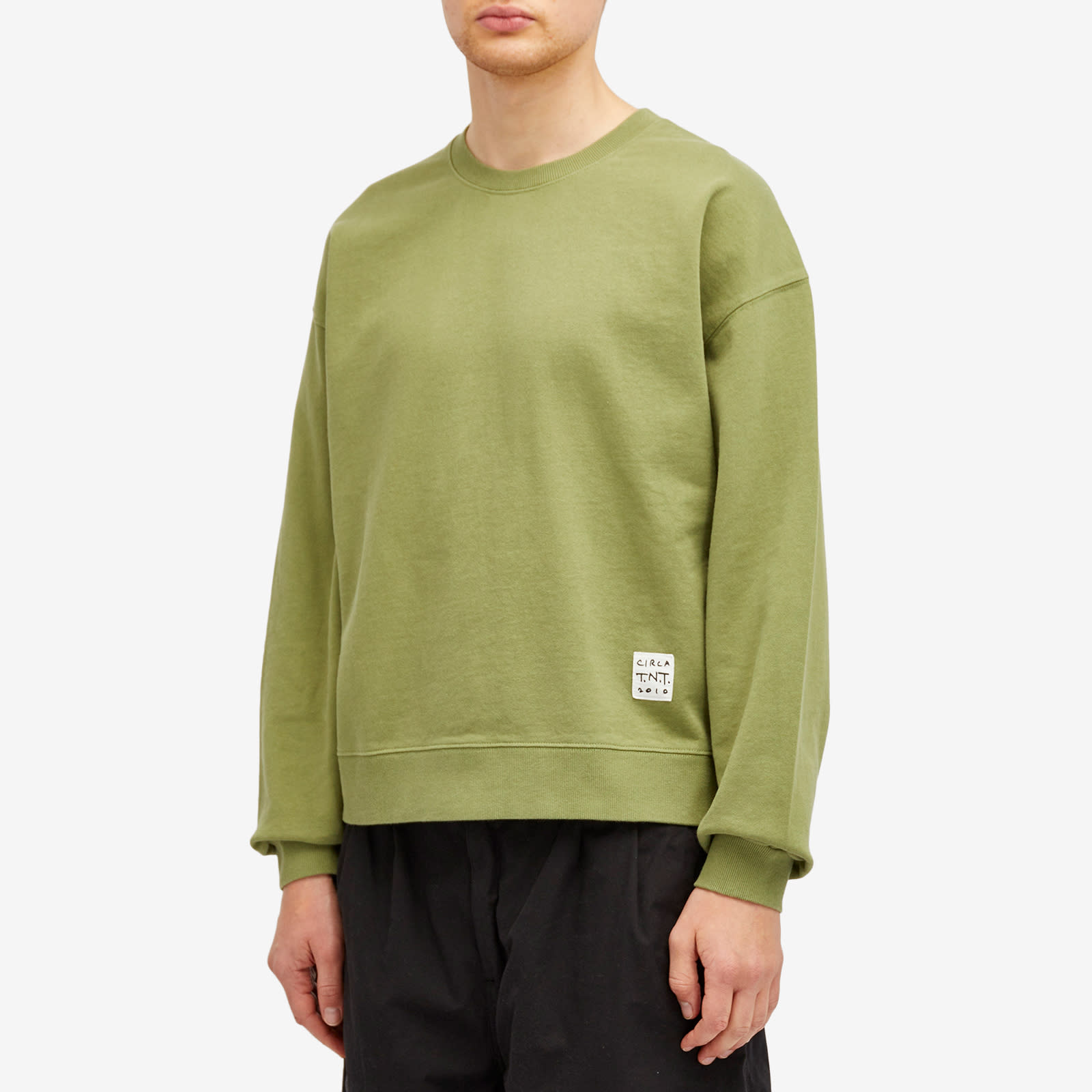 thisisneverthat Men's TNT Faded Crew Sweat Moss - Curated Menswear