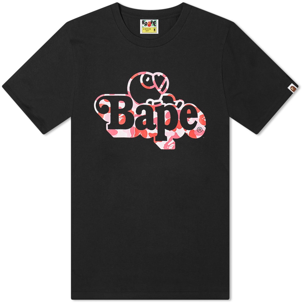 A Bathing Ape ABC Camo Milo On BAPE T-Shirt Black X Pink | END. (GB)