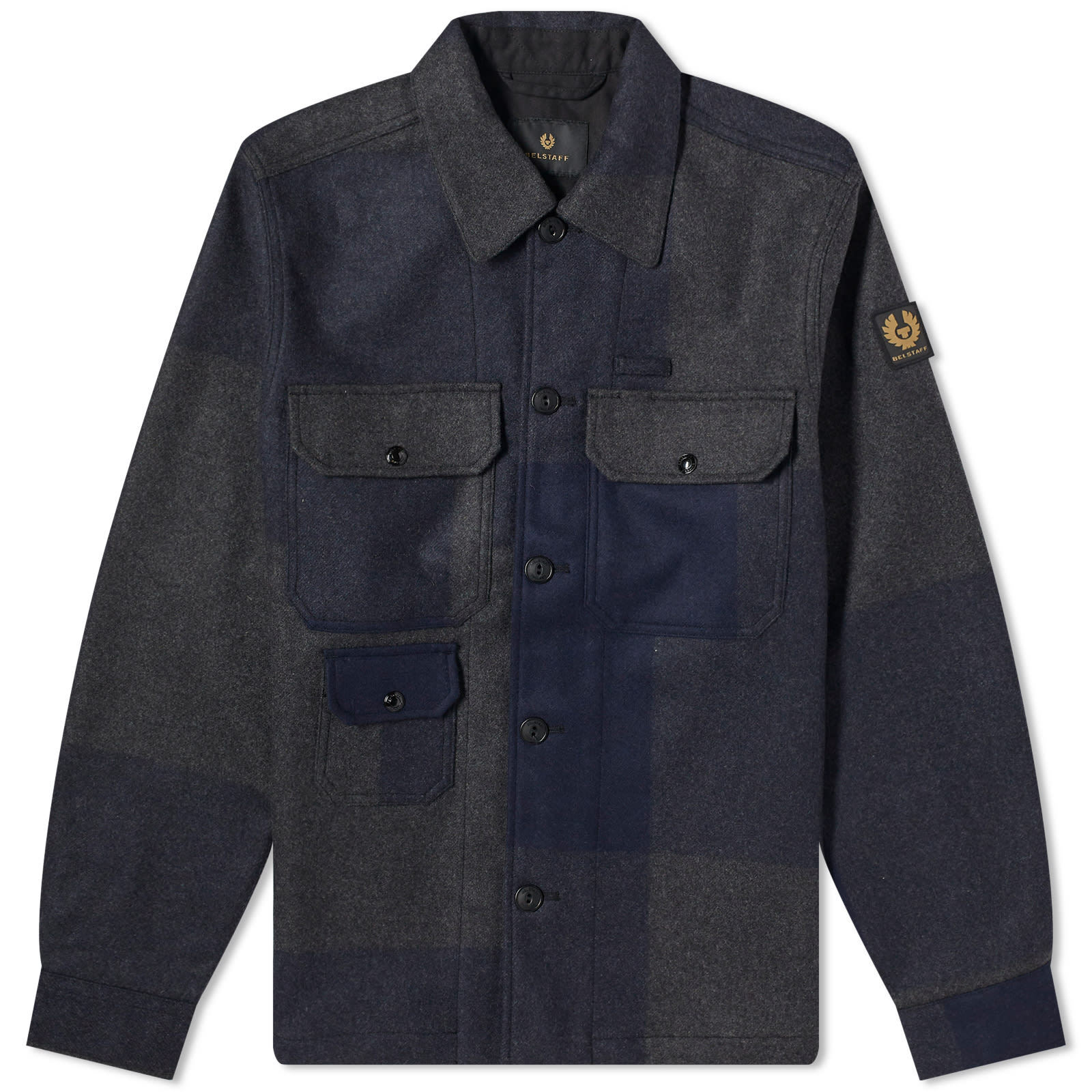 Belstaff Forge Overshirt Navy & Charcoal | END. (GB)