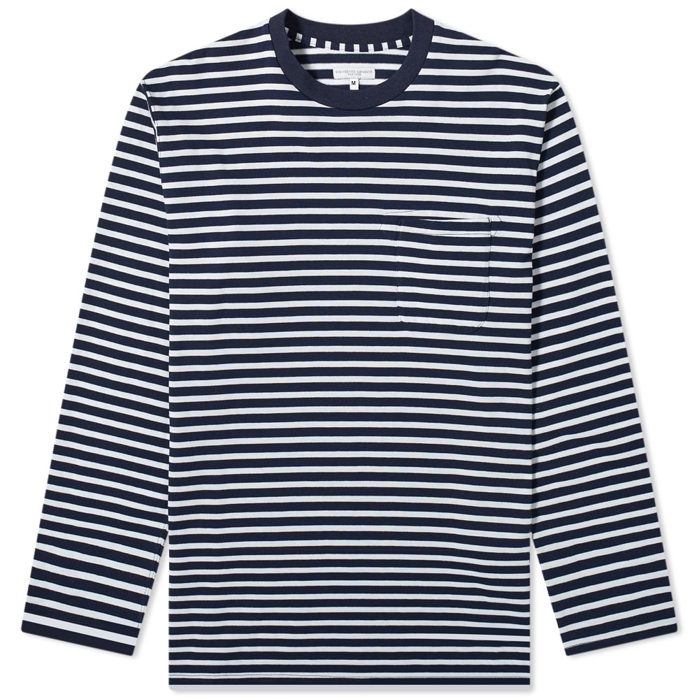 Engineered Garments Stripe Crew Sweat Navy & White | END. (IE)