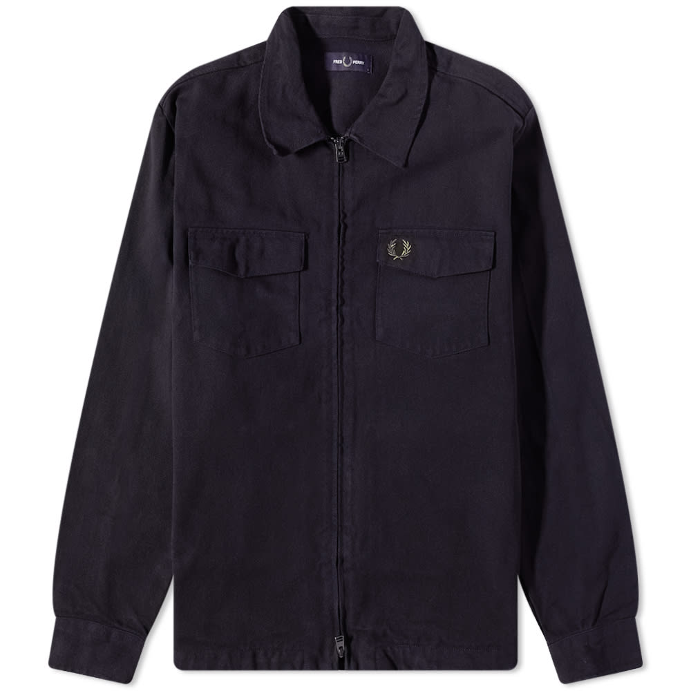 Fred Perry Heavy Twill Overshirt Navy | END. (US)