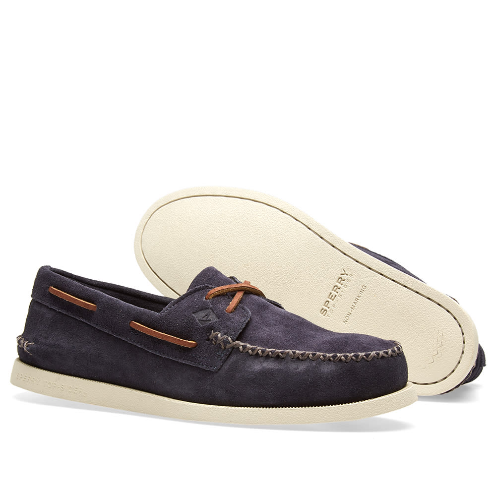 Sperry Topsider Authentic Original 2-Eye Wedge Navy Suede | END. (US)