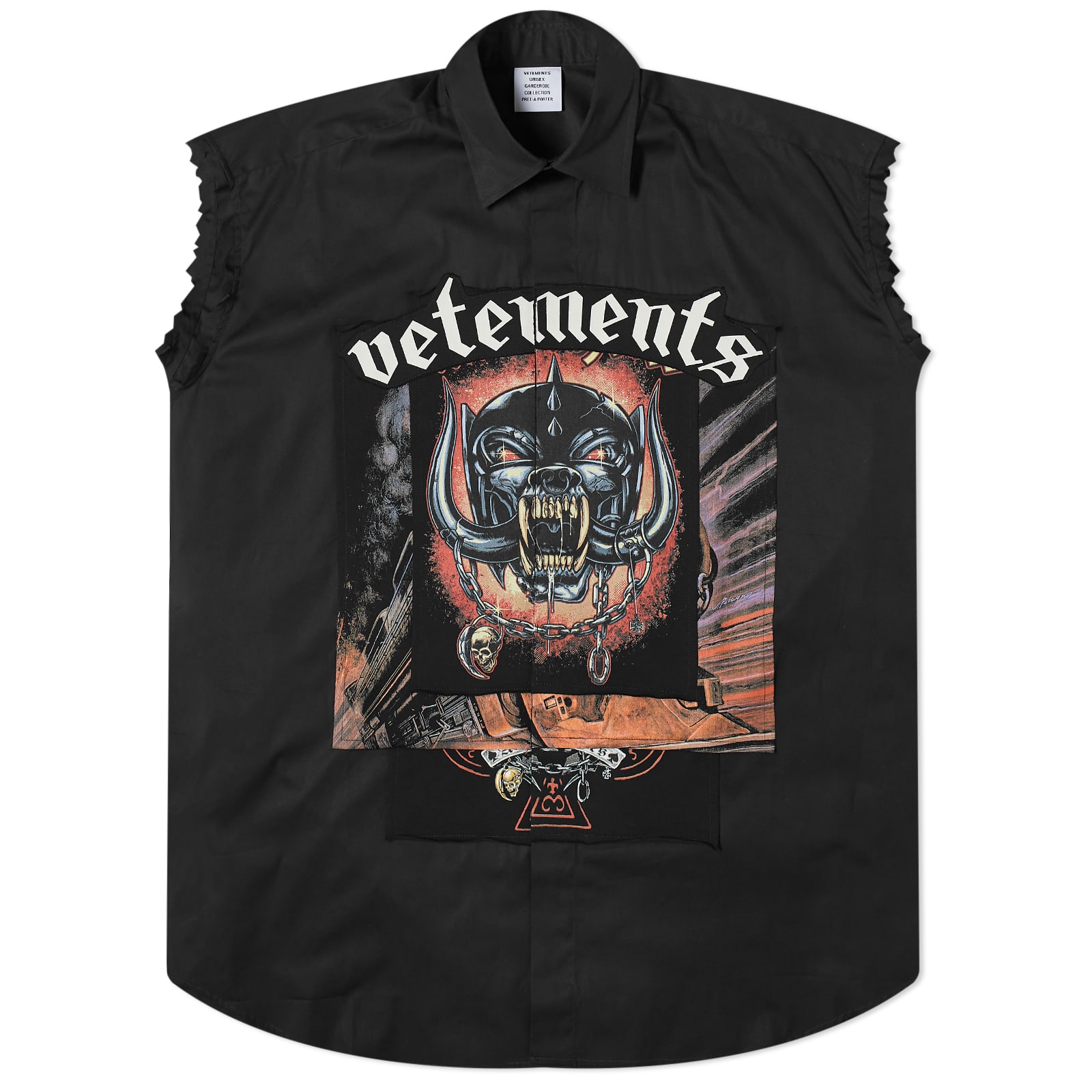 VETEMENTS Motorhead Sleeveless Jersey Shirt Black | END. (US)
