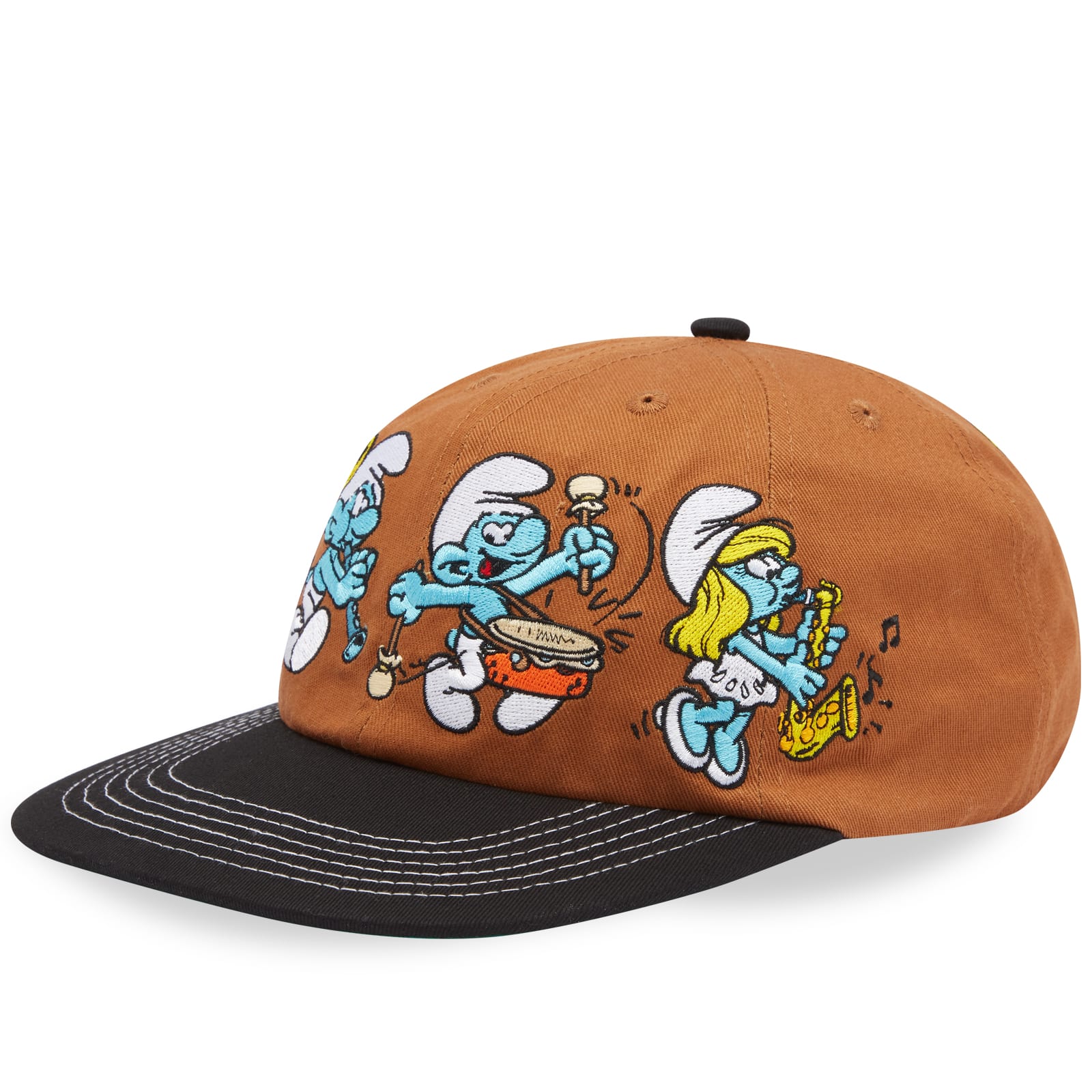 Butter Goods x The Smurfs Band 6 Panel Cap Brown & Black | END. (HK)