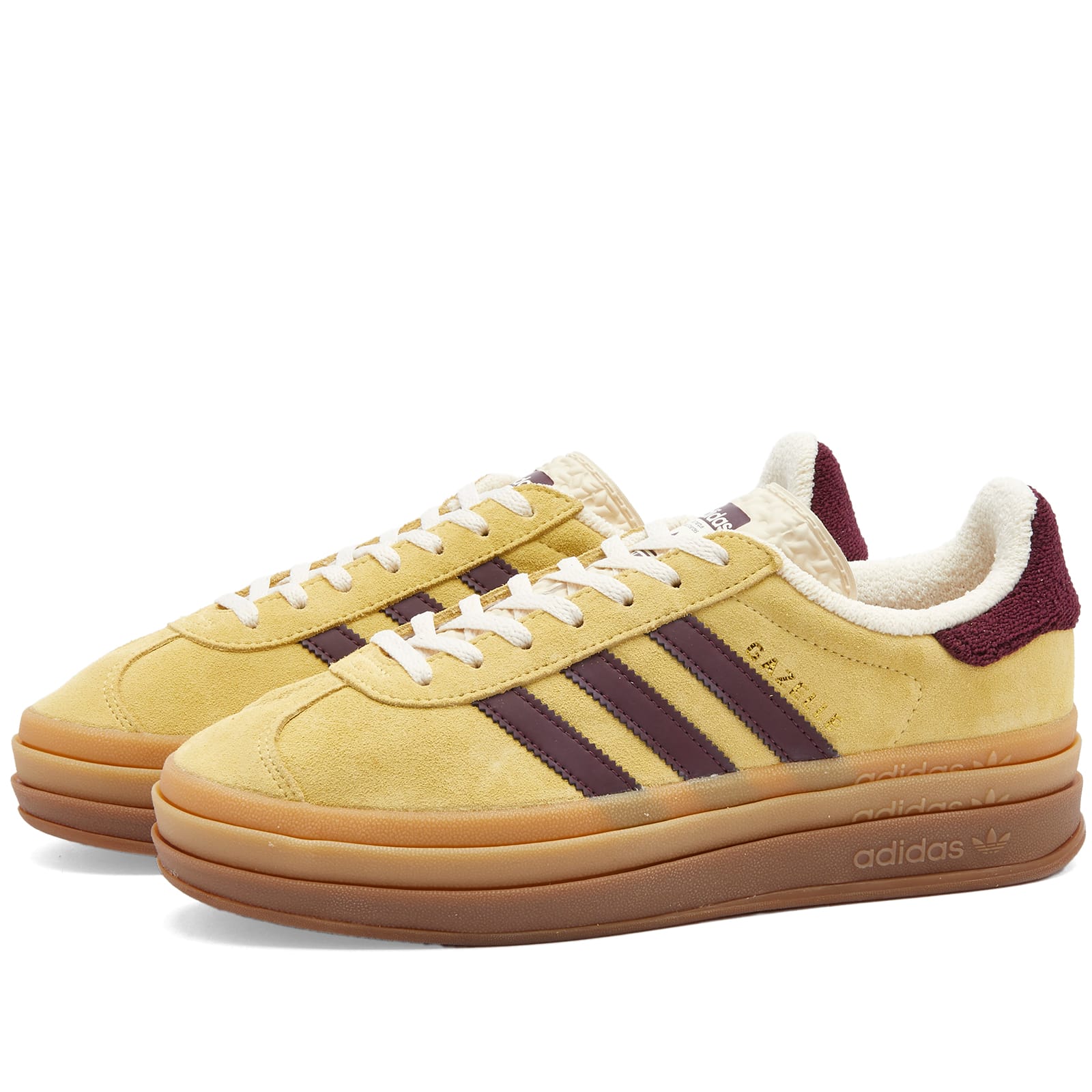 Adidas GAZELLE BOLD W Almost Yellow, Maroon & Wonder White | END.