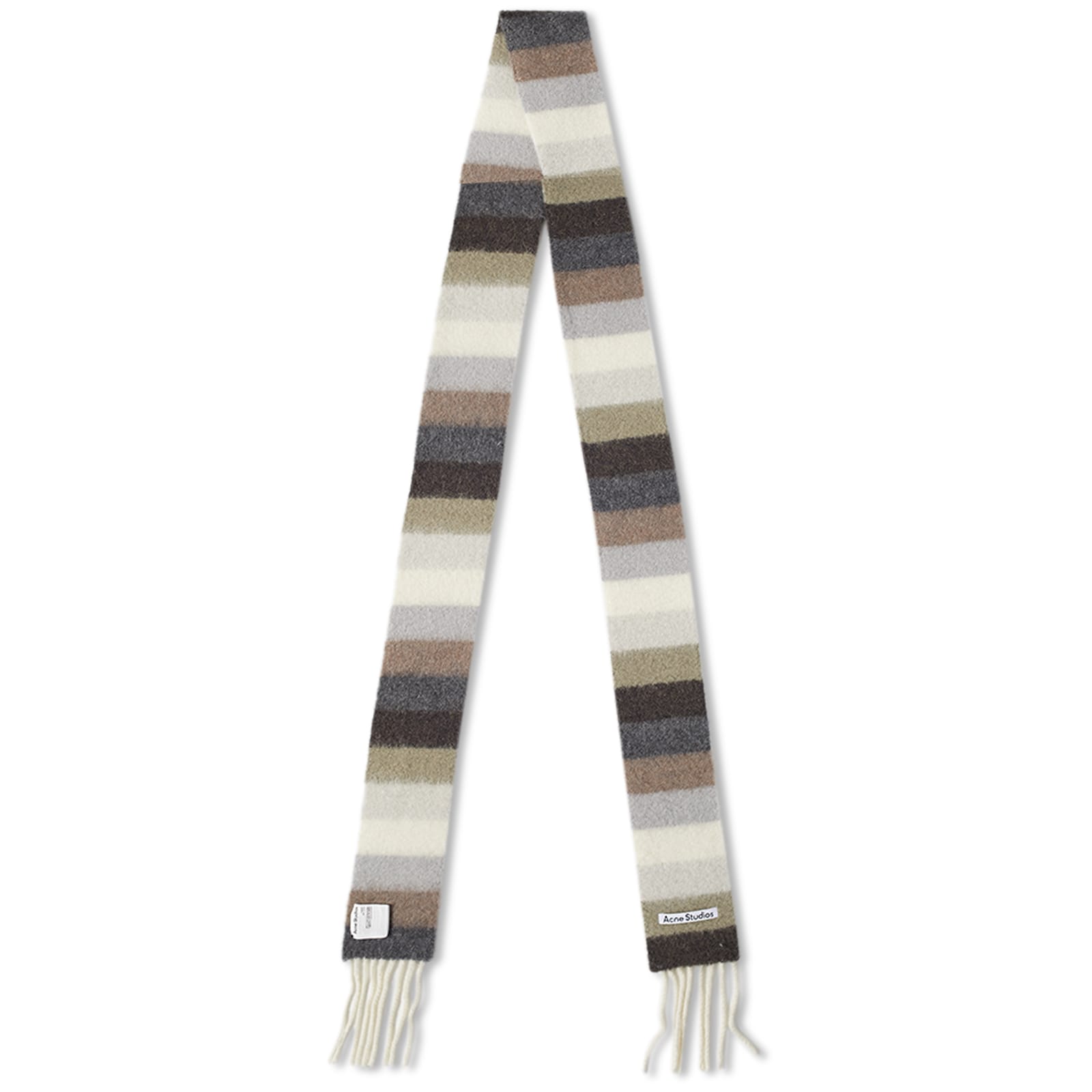 Acne Studios Vesuvio Stripe Scarf Olive Green & Grey | END. (KR)