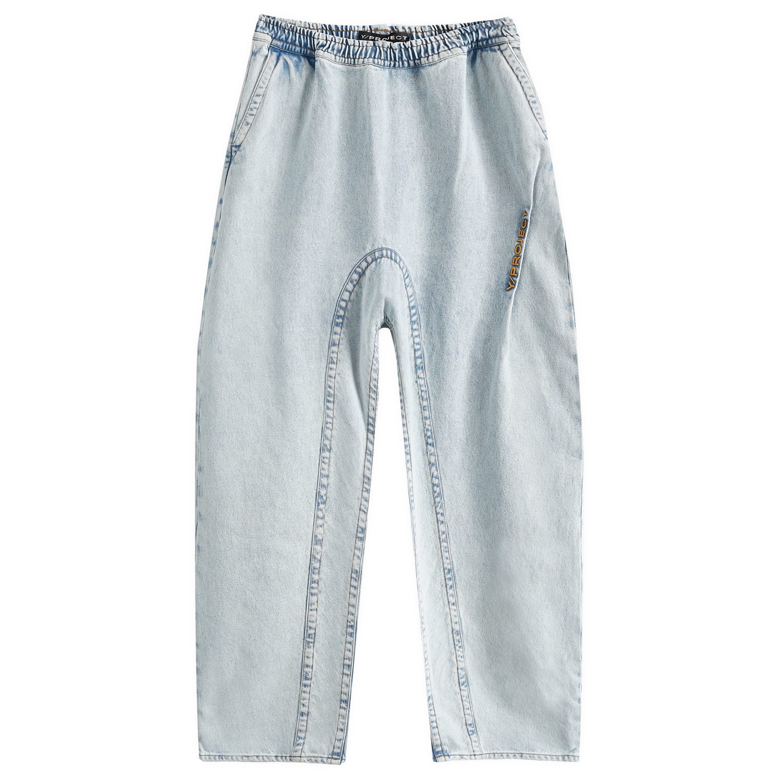 Y/Project Pinched Logo Souffle Jeans Ice Blue | END.